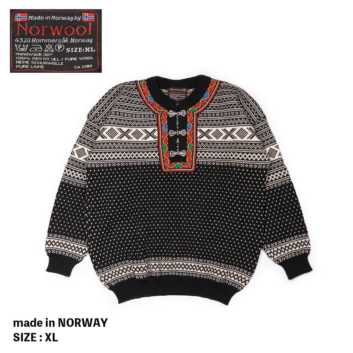 USED Norwool Tyrolean sweater Nordic sweater (XL) made in Norway | EFK