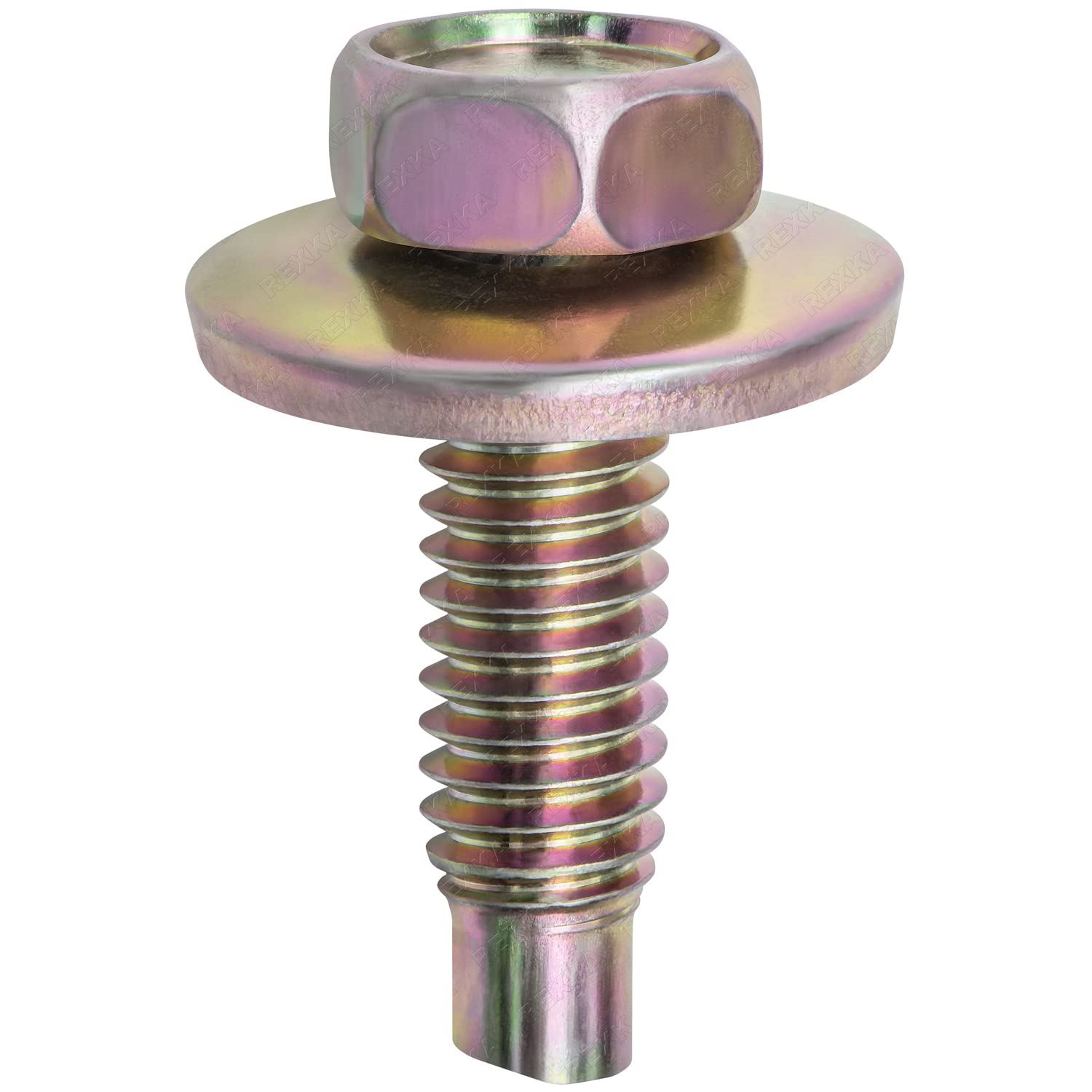 Rexka 15 個 5/16 六角頭 Sems ボディフェンダーボルト フォード リンカーン マーキュリー イエロー 亜鉛 384931 ...