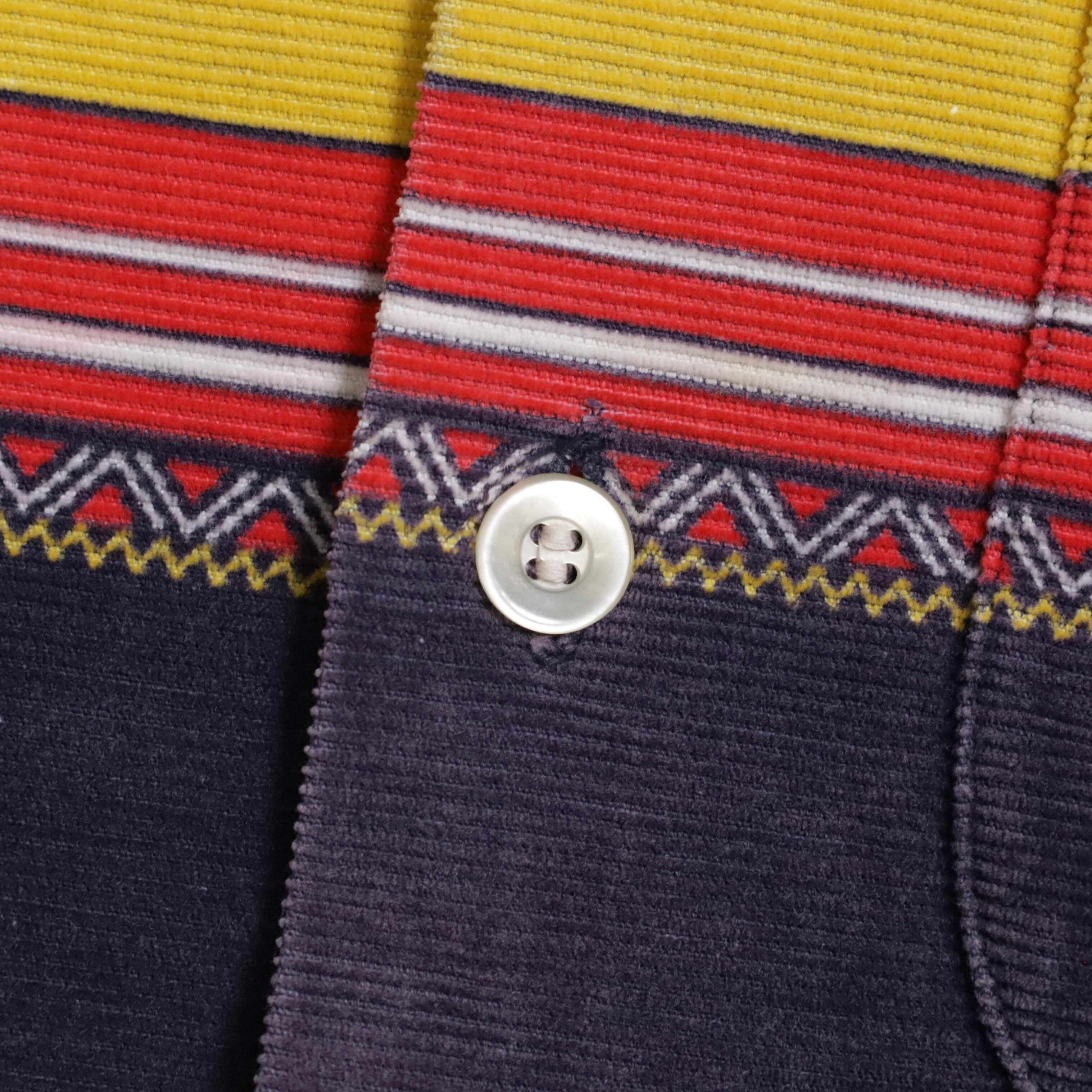 WESLEY "MASK PATTERN" PRINT CORDUROY SHIRT (MEDIUM/GOOD CONDITION ...