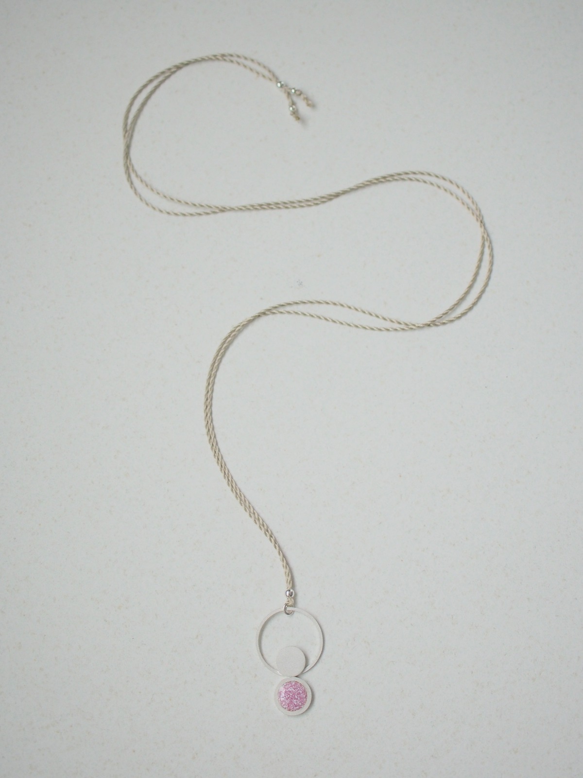 【Jewelry】"Stone on the Beach" Necklace 005（Pink） | KoKo｜Bornholmの記憶