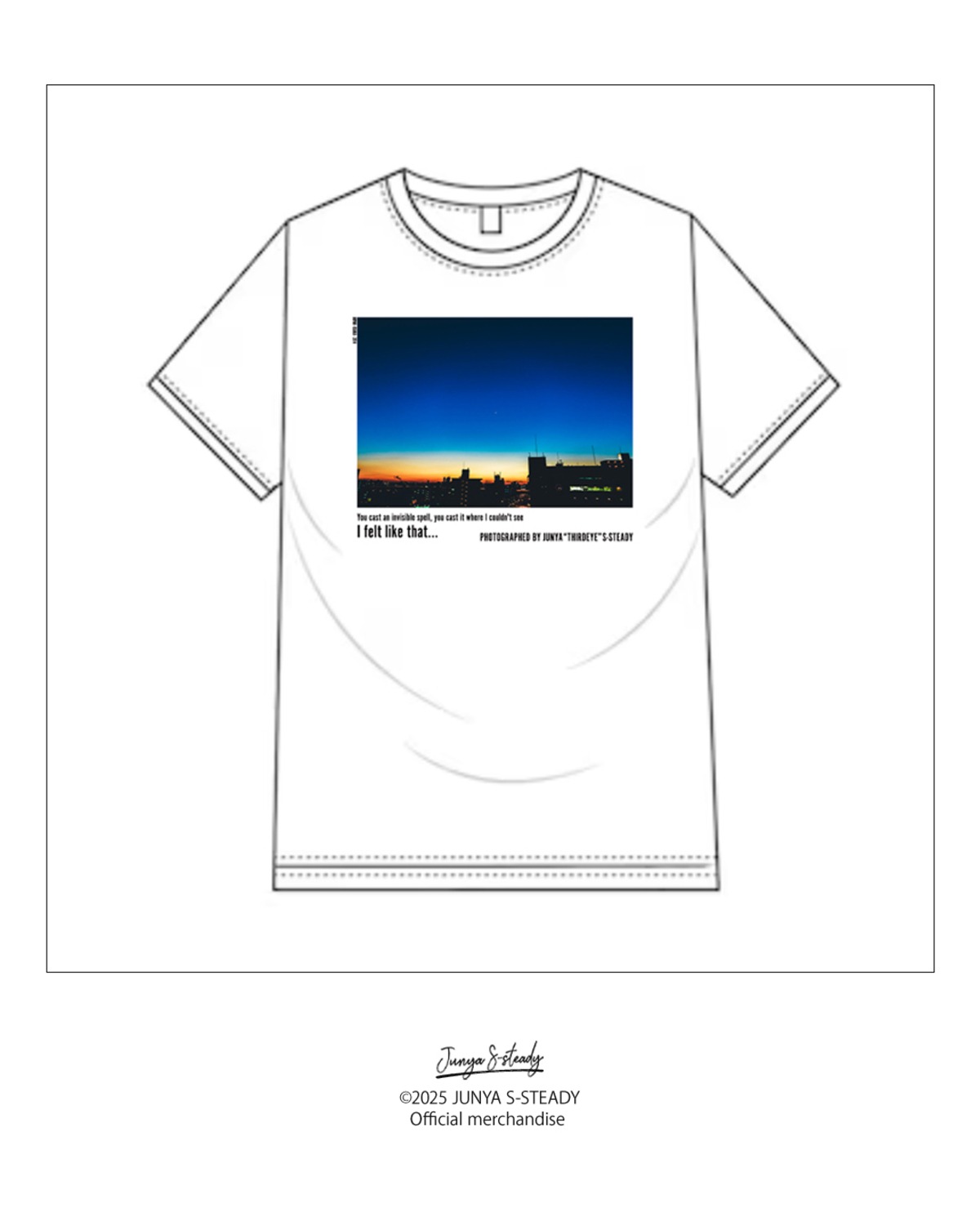 「夜のスキマにKISS投げてよ」Tシャツ レコード発売記念GOODS WHITE | JUNYA S-STEADY