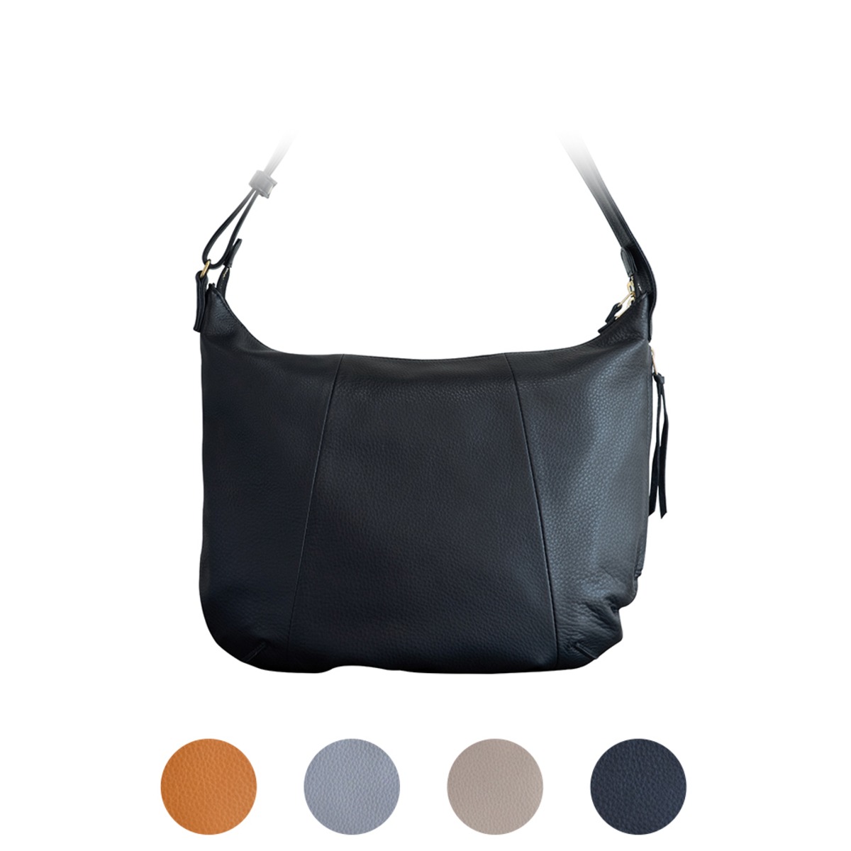 サイドファスナー付きショルダーバッグ (ソフトシュリンクレザー) 【ak-20cs】 | artigiano Ι アルティジャーノ