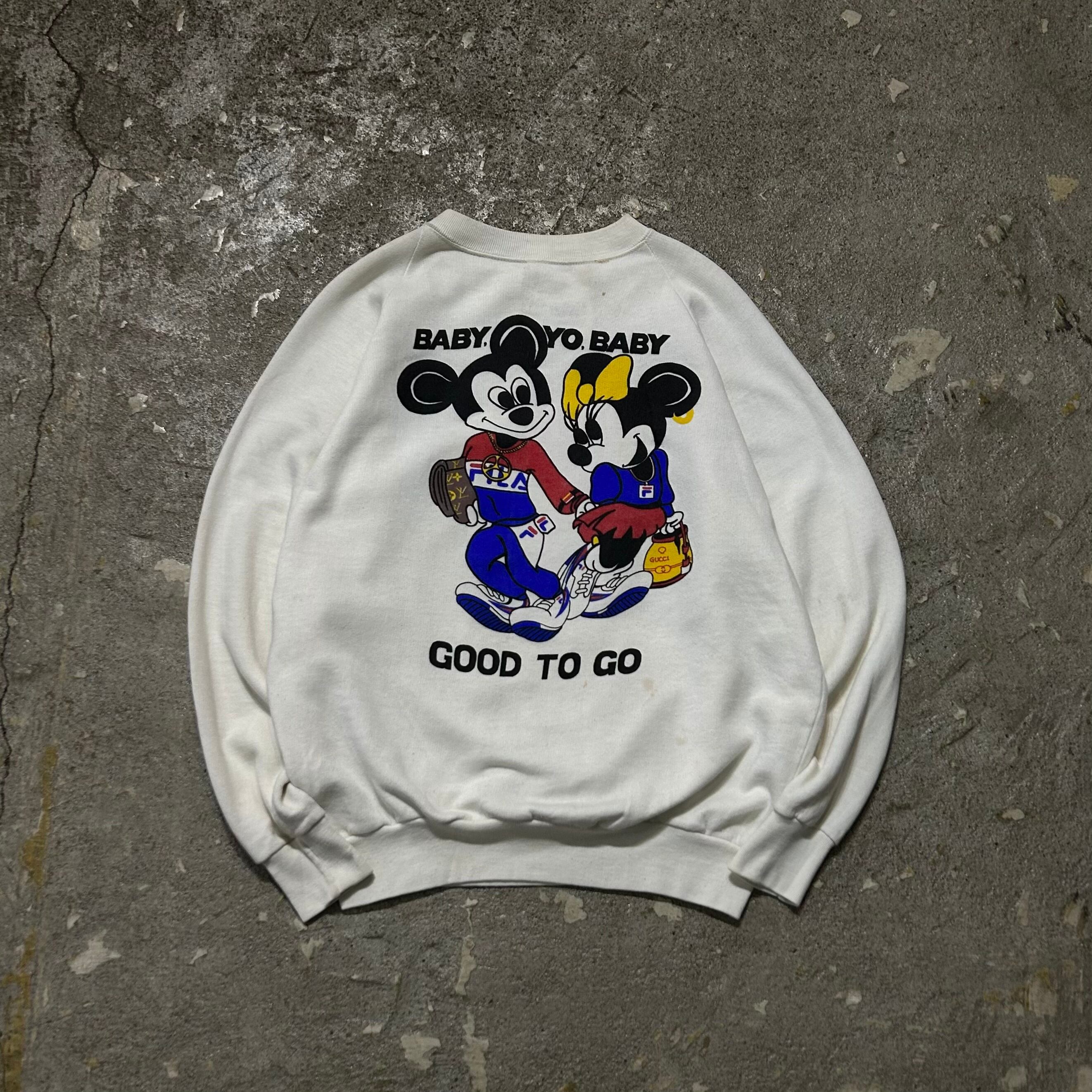 80s bootleg Mickey&Minnie raglan sleeve sweat【仙台店】 | What’z up