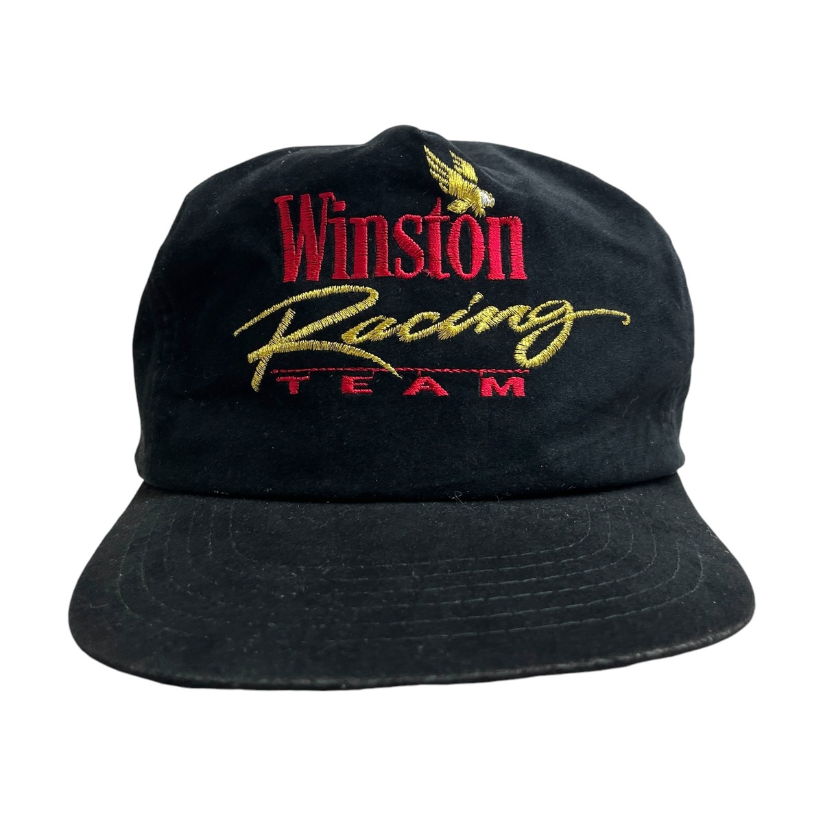 【キャップ/帽子】Winston Racing (ウィンストンレーシング) トラッカーキャップ スエード 刺繍ロゴ タバコ ブラック 黒 ...