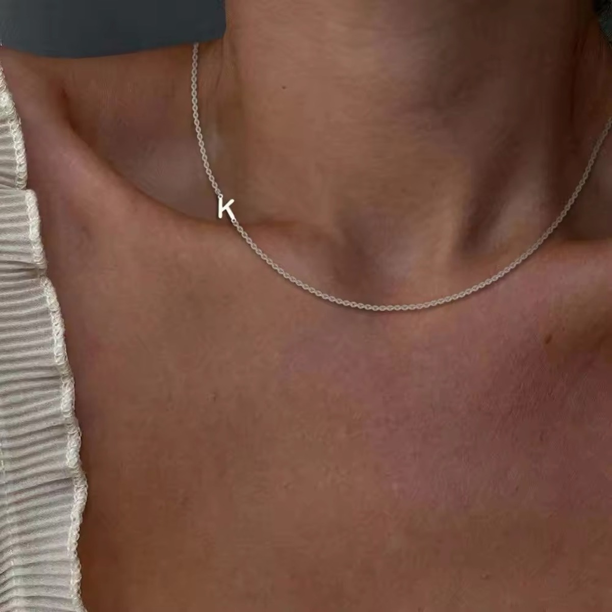 initial necklace (silver) | yuruc.