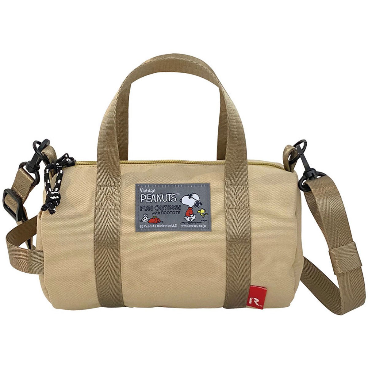 2023新作 スヌーピーバッグ ROOTOTE Drum PEANUTS 8324 ルートート スヌーピー IP.ドラム.ピーナッツ-8K ベージュ | SPORTUS