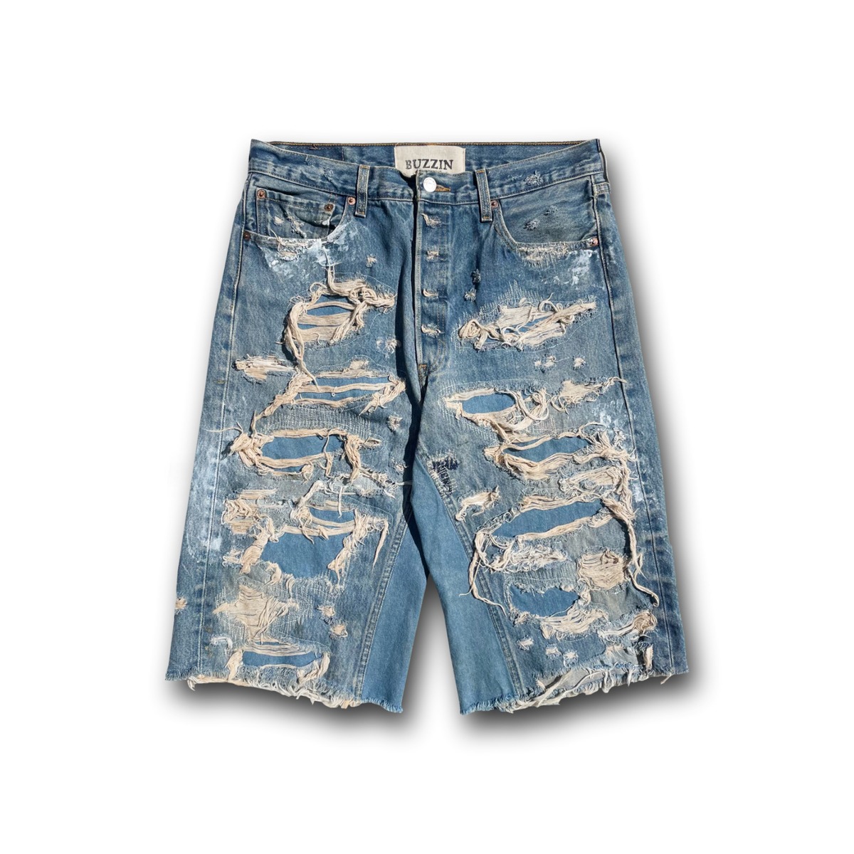 BUZZIN -CLOUT- / (I) Denim Damage Shorts (HOLICK Exclusive) | HOLICK