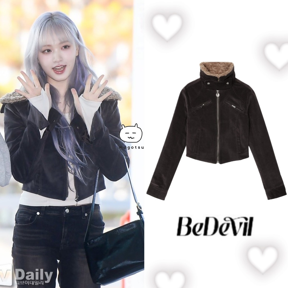 ★IVE リズ 着用！！【BeDevil】コーデュロイカットファージャケット | もごつ