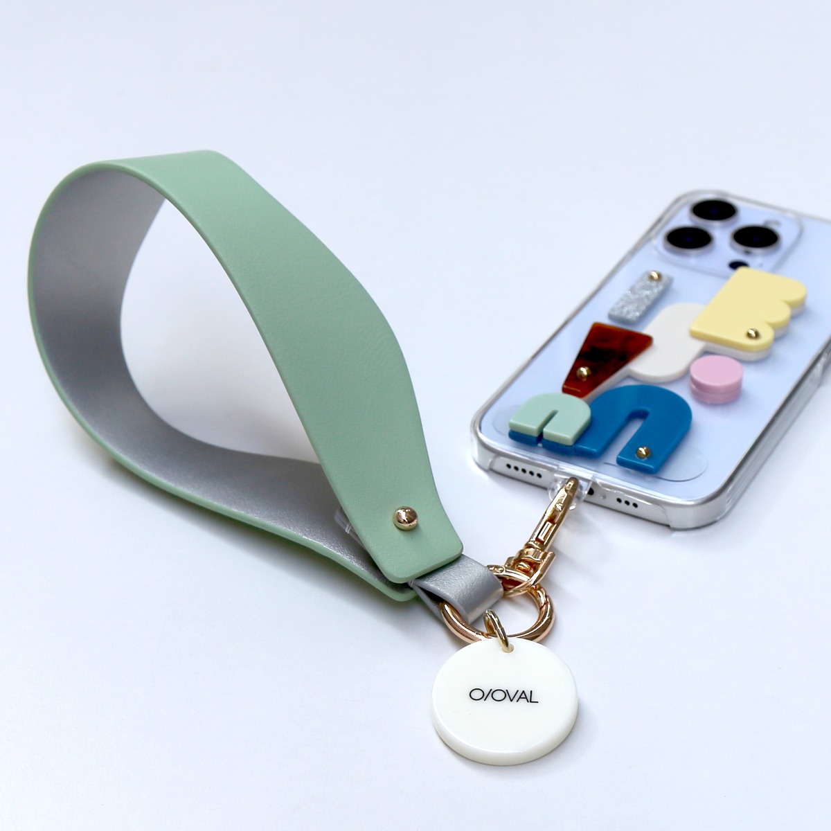 ST-002 Wavy Phone Strap MINT×SILVER | O/OVAL