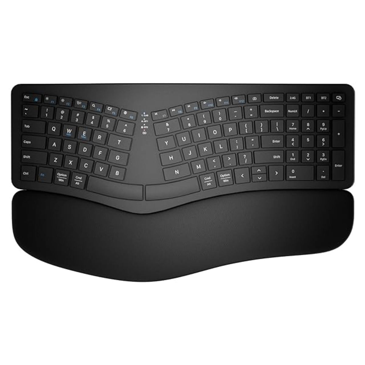 Ewin エルゴノミクス キーボード Bluetooth 疲れにくい 2.4G+Bluetooth両対応 ワイヤレスキーボード 無線 テンキー ...