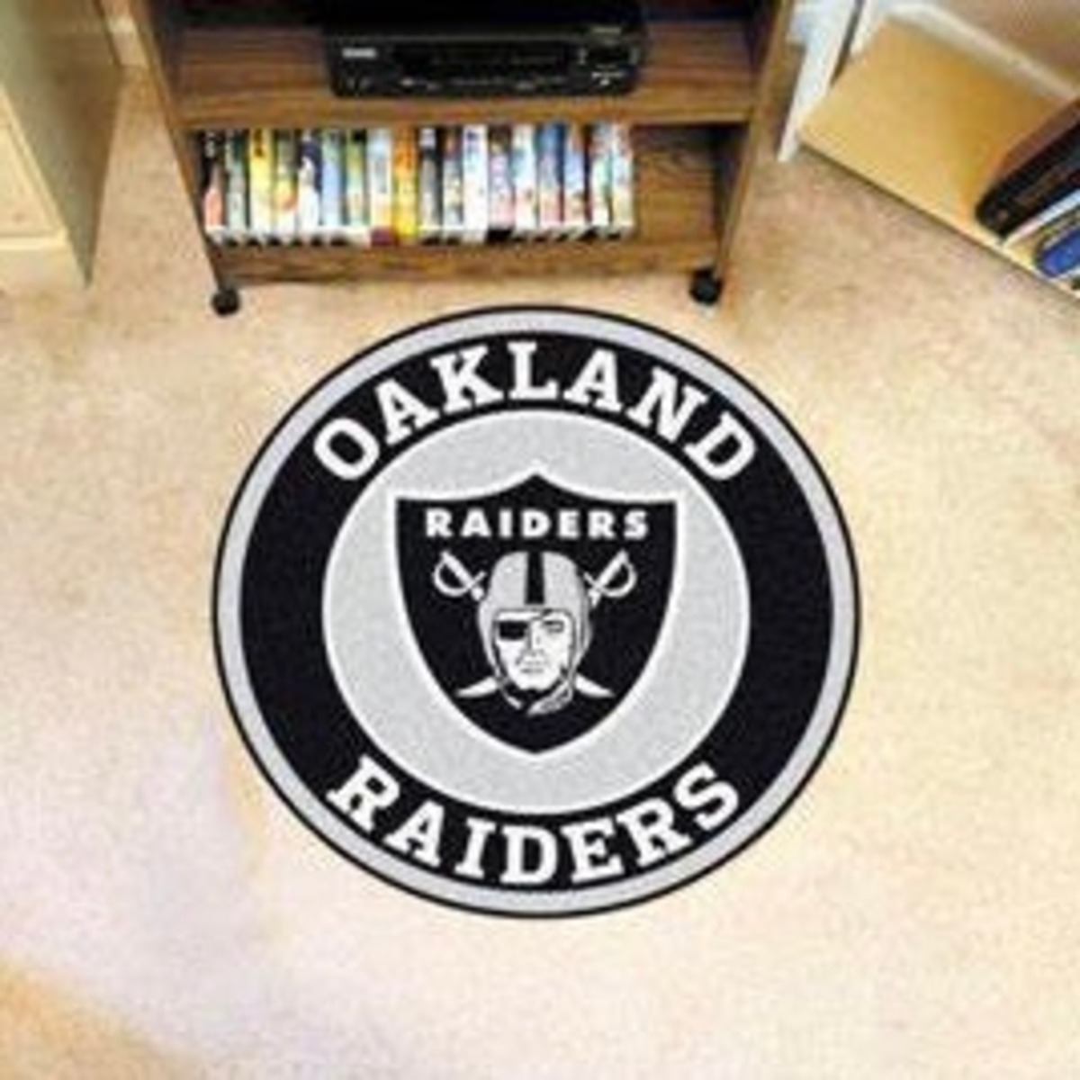 NFL LV RAIDERS ROUND MAT | Oops!!
