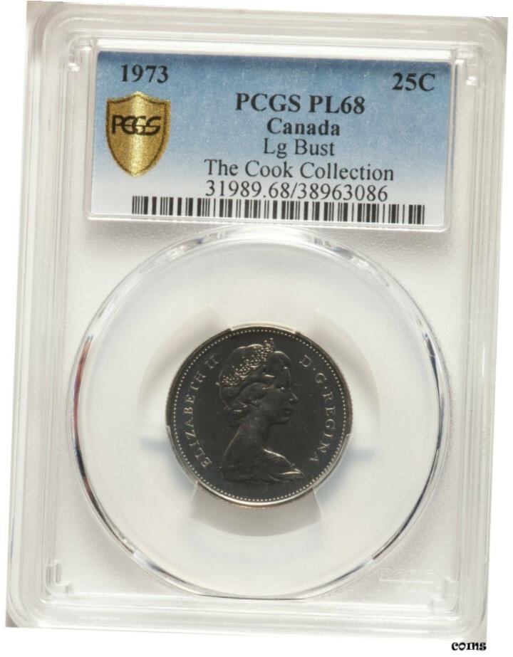 【品質保証書付】 アンティークコイン NGC PCGS1 1973 Canada 25 Cents Large Bust PCGS PL 68 ...