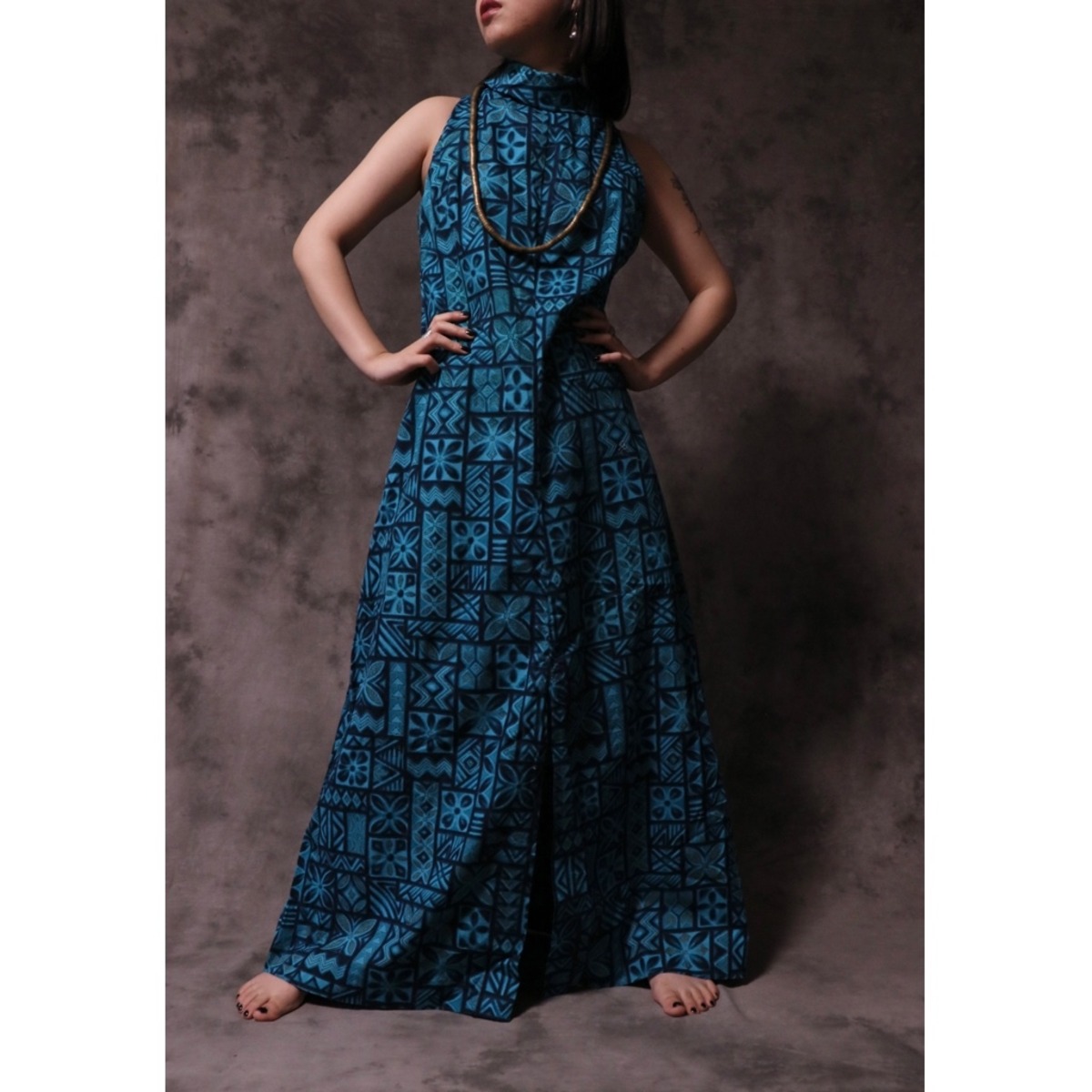 70s center slit dress | épices