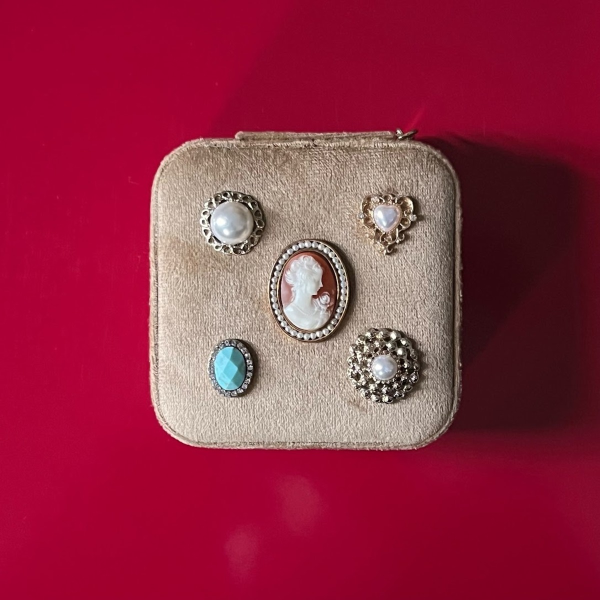 ジュエリーボックス Vintage Modern Cycle カメオ 《JB-0040》 | ModernLoop ユーズドアクセサリー専門店