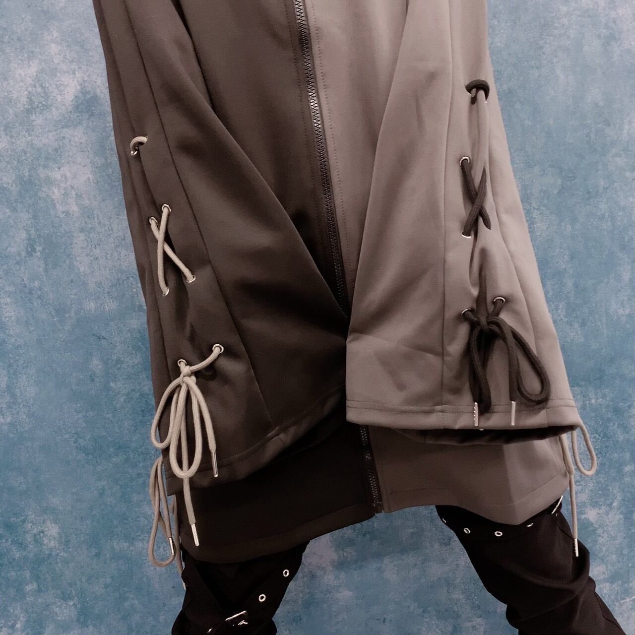 TWO-TONE BRAID ZIP OUTER【GRAY×BLACK】 | NIER CLOTHING