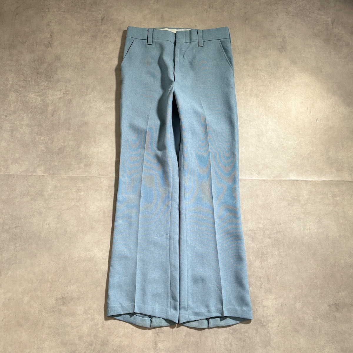 70s vintage slacks pants rocket talon zip light blue | 古着屋 1921