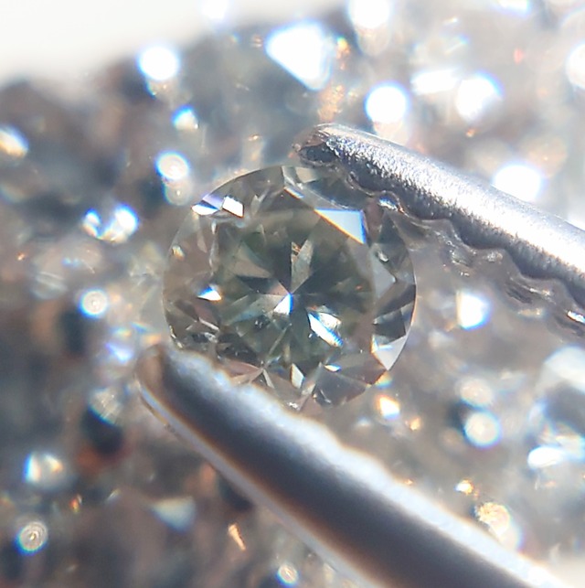 希少 カメレオン Fancy Gray Green 0.038ct 天然グリーンダイヤモンドルース☆ | wisteria777
