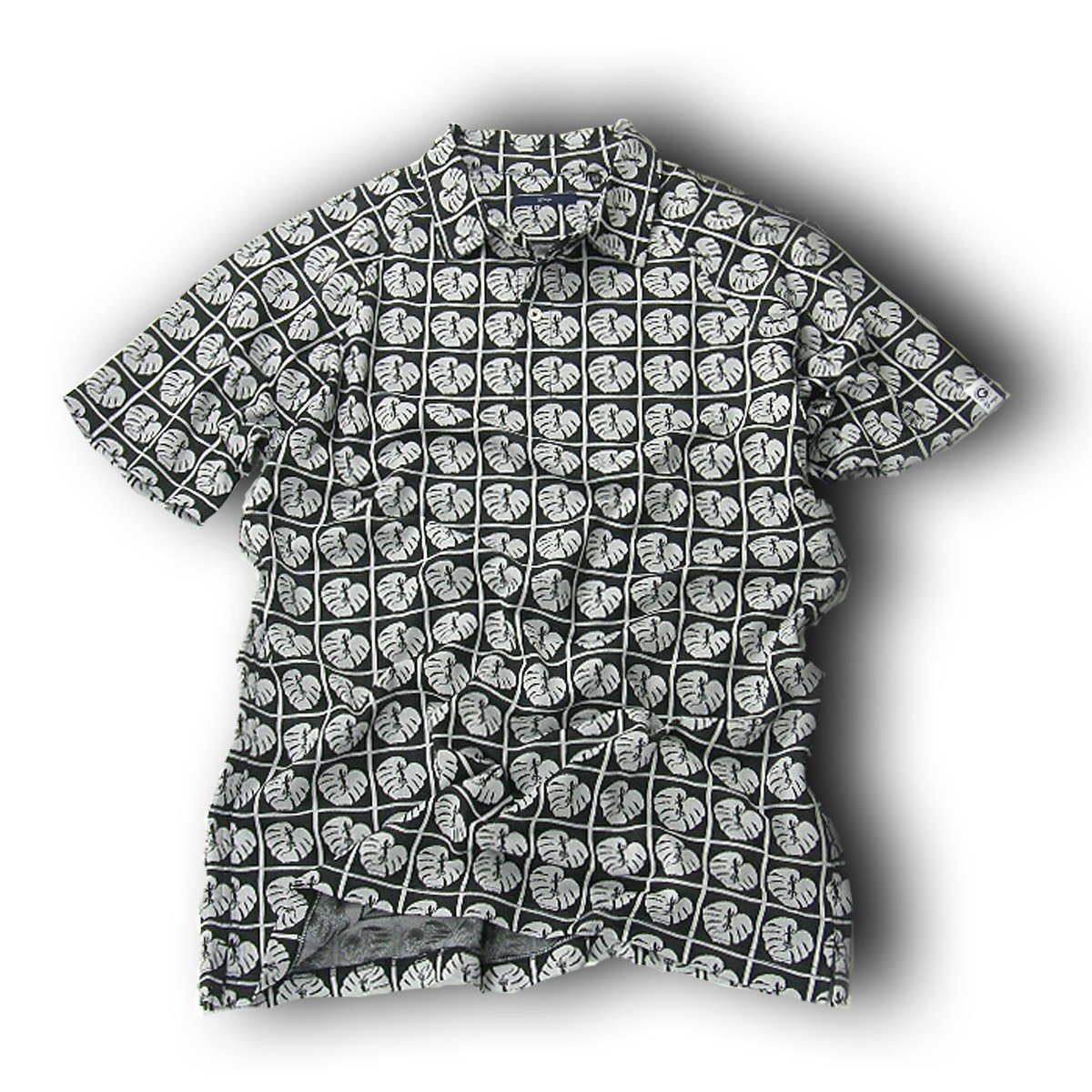 G-stage / ジーステージ ポロシャツ ストレッチ 日本製生地 ラグランスリーブ 半袖ポロシャツ ボタニカル トカゲ ゴルフ 黒 ...