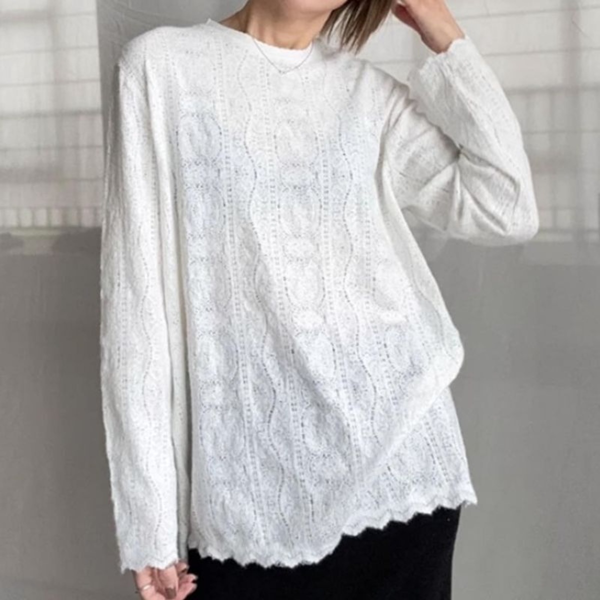 Race motif sheer tops 2 types V2052 | ViCHIC.