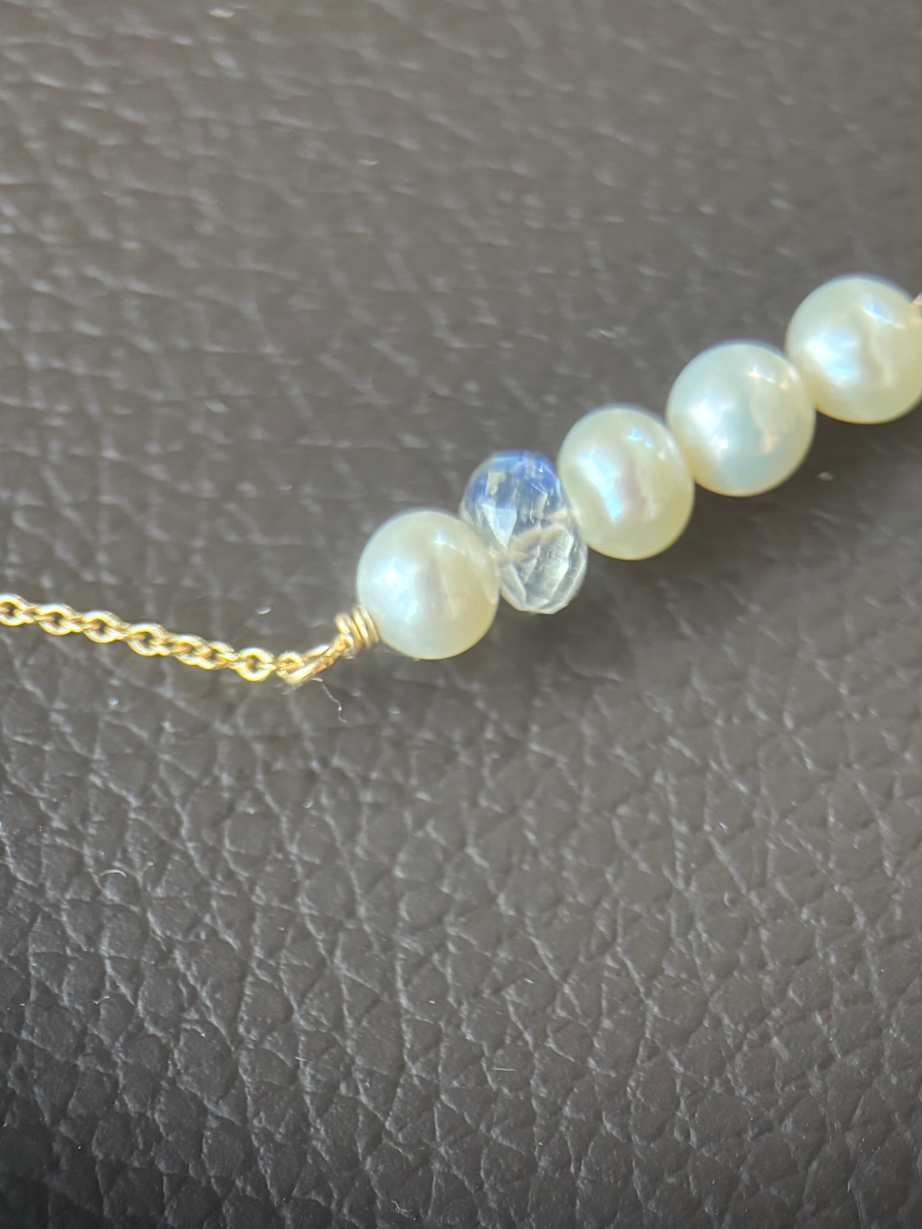 Step 3｜Birth Lights｜ブルームーンストーン＆パールのネックレス（6月誕生石） | LUCENT (ルーセント)