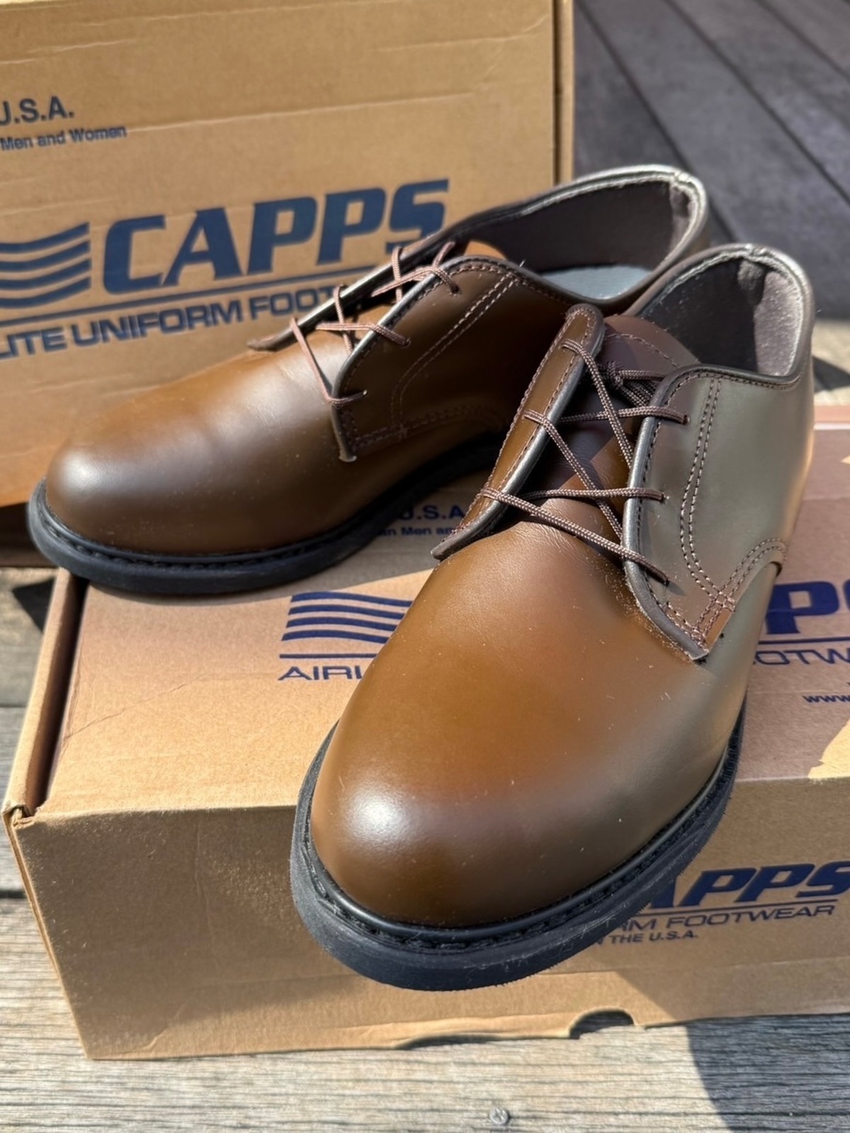 Dead Stock! CAPPS USA US ARMY AGSU Service Shoes 90106AF Vibram Leather ...