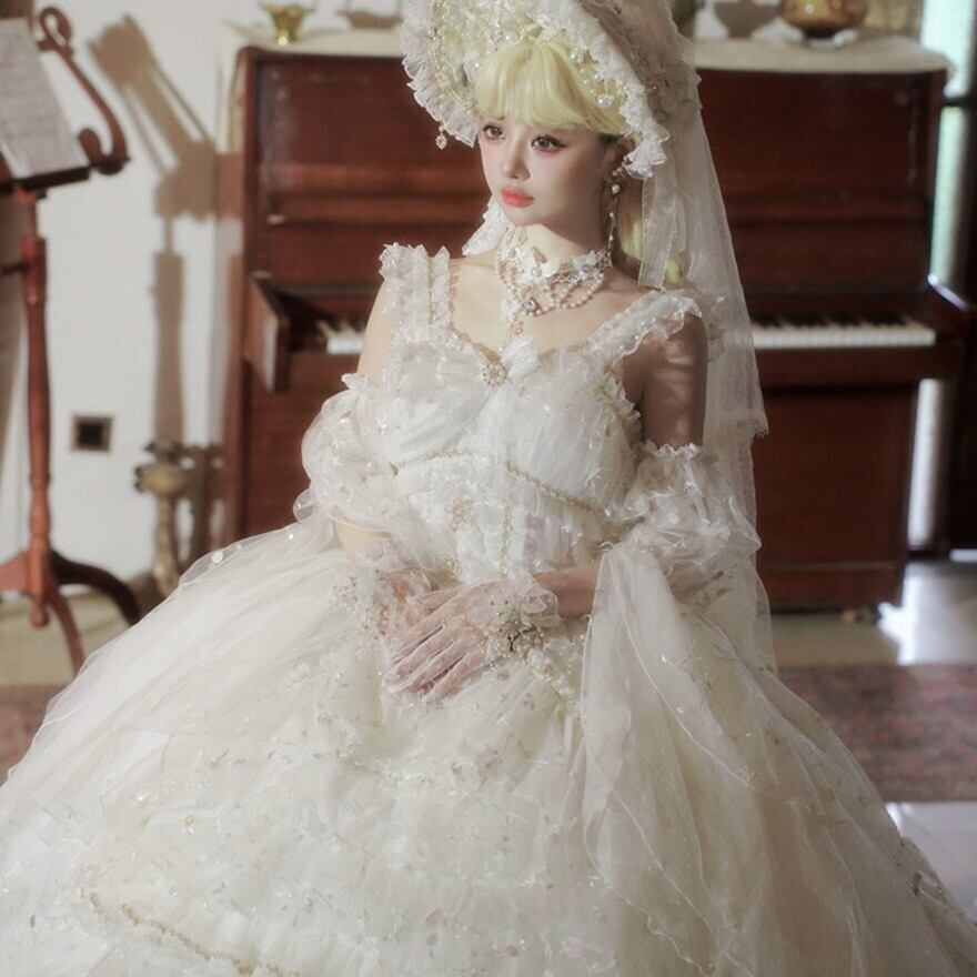 ロリィタドレス ホワイトロリィタ 花嫁衣裳 白無垢 ウエディング衣装