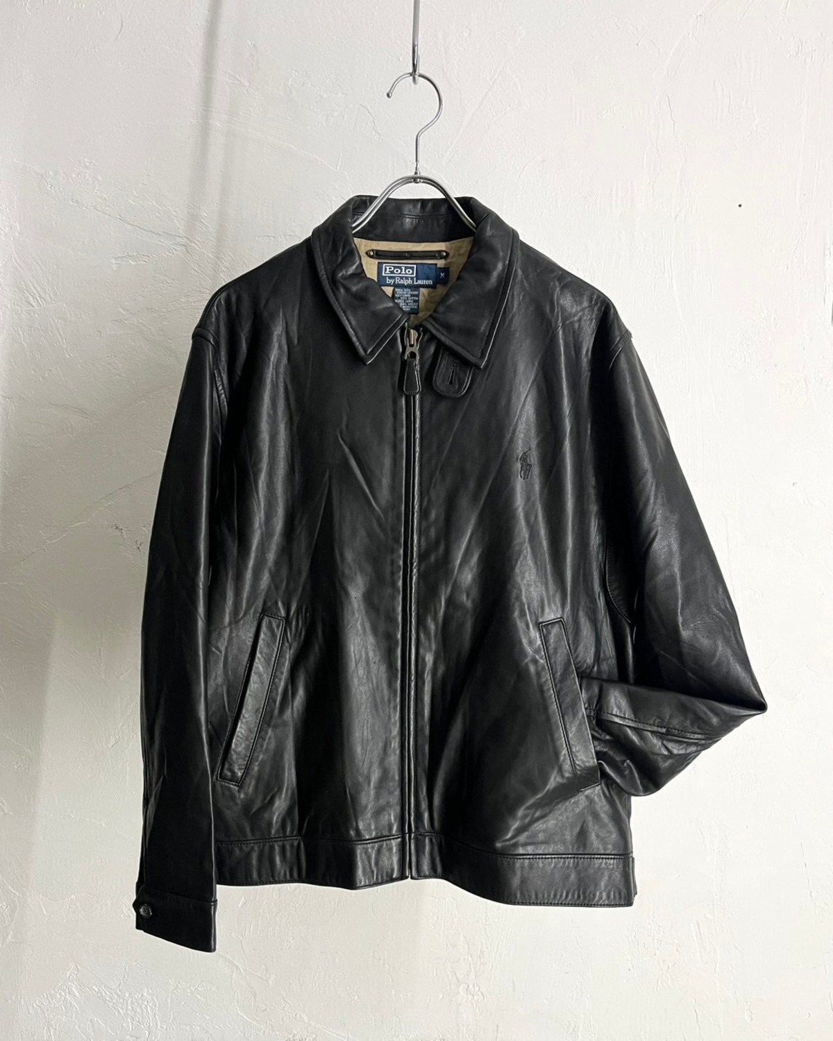 90s Ralph Lauren "Black" Sheep Skin Leather Jacket | VOLAR