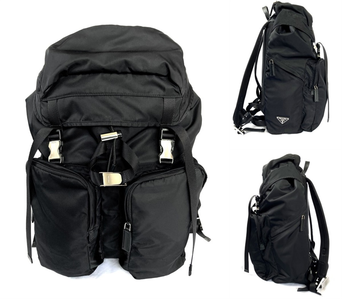 PRADA プラダ 名作 2VZ136 サイドプレート メンズ バックパック リュック ブラック | brand cross tokyo
