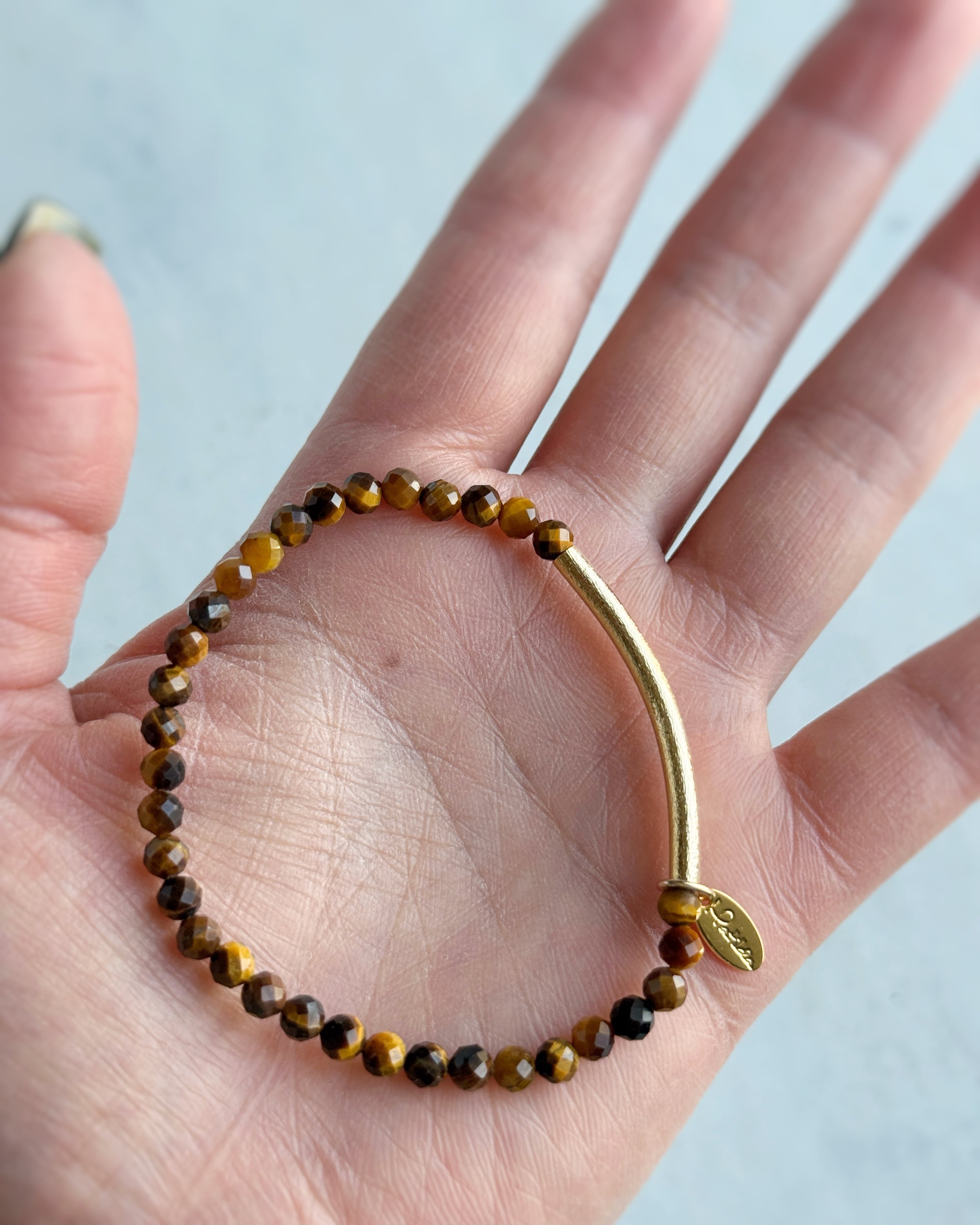 Tube & stone bracelet（タイガーアイ） | Matilda