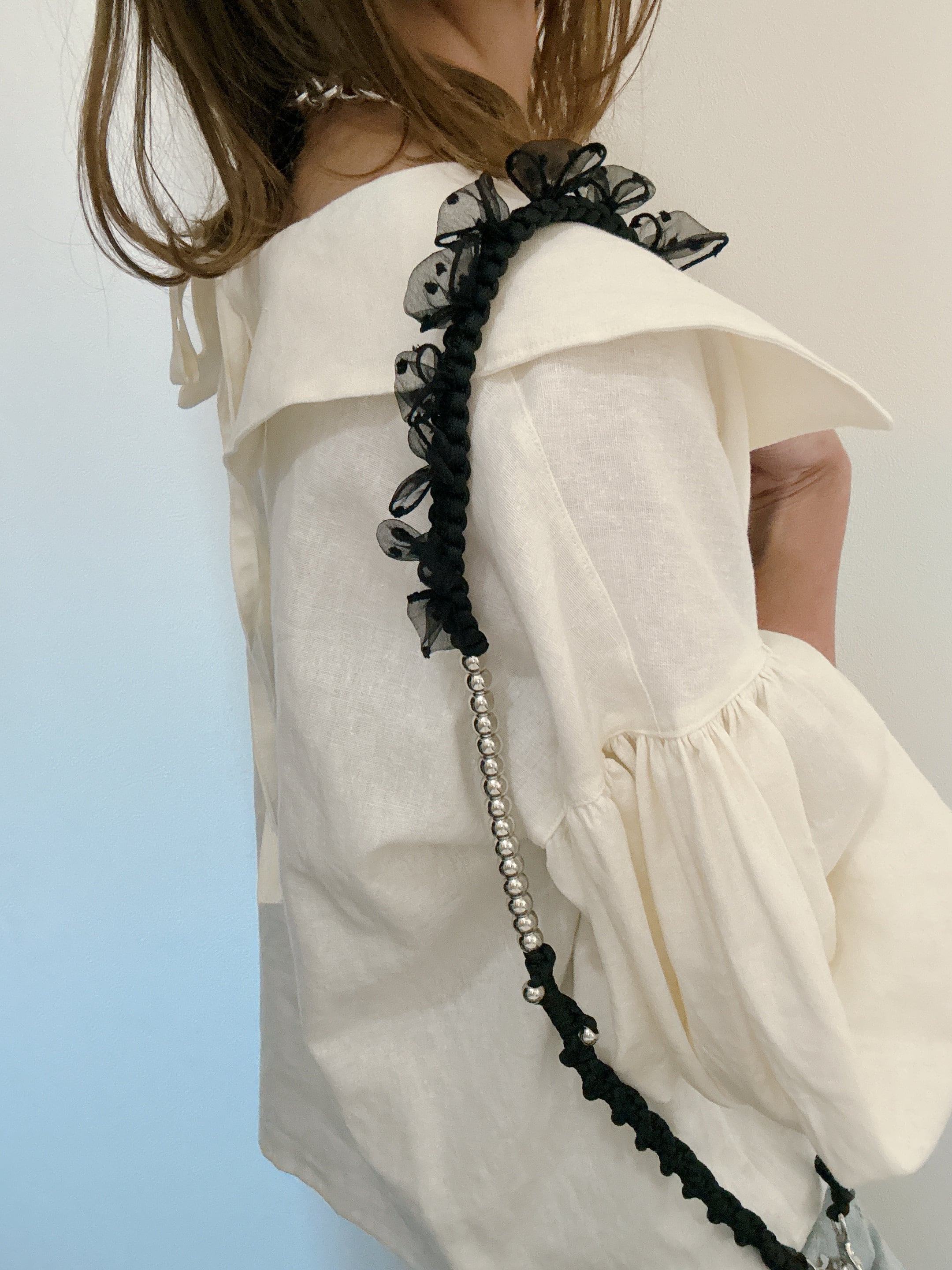 bijou frill black dot silver | sunnycode