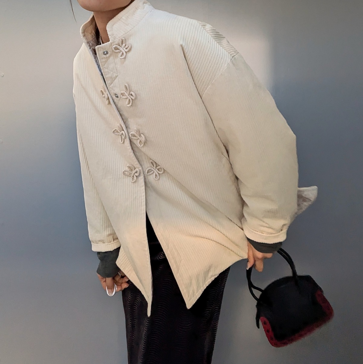 Chaina design Corduroy embroidery quilting jacket | pongevintage ...