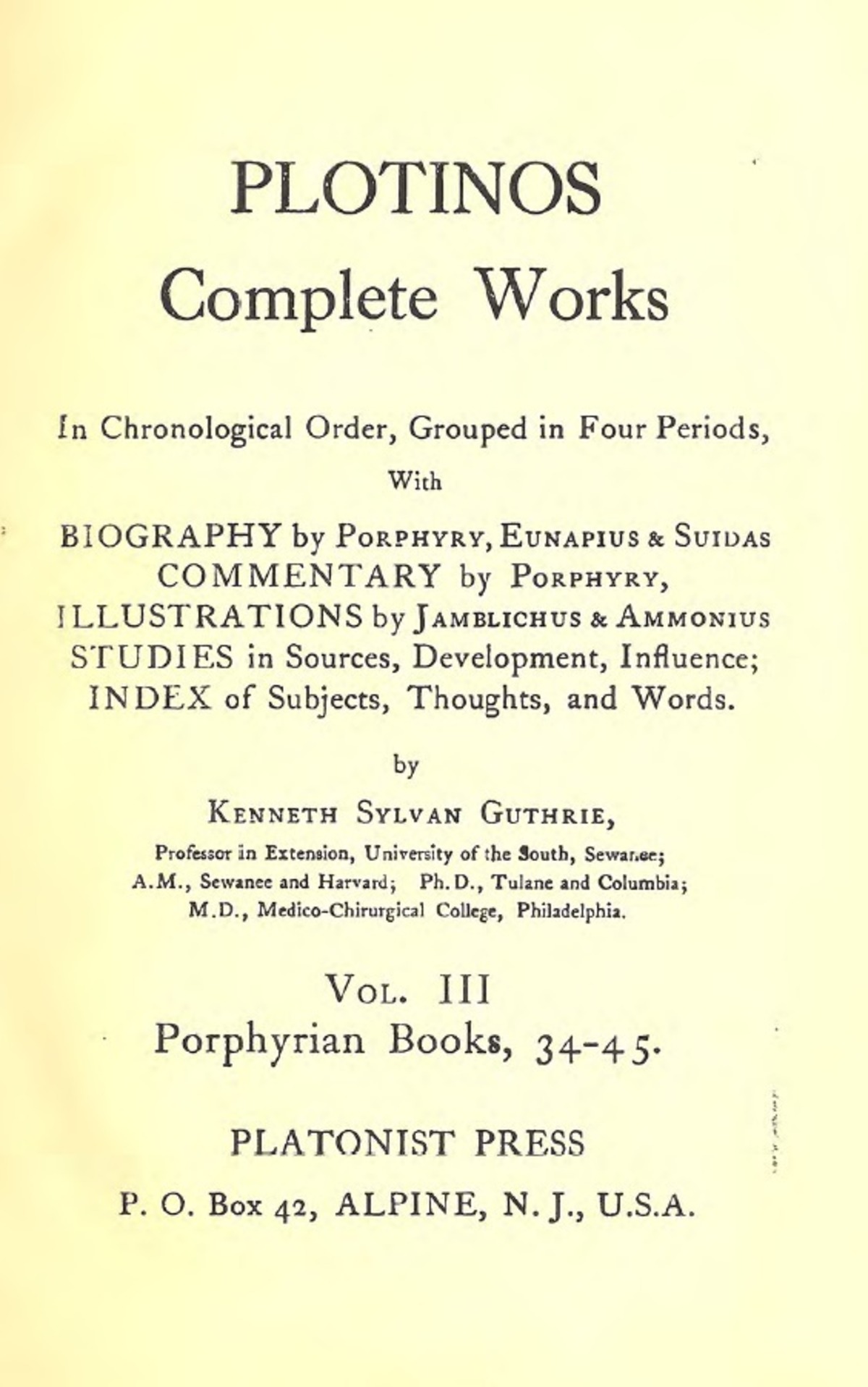 『PLOTINOS Complete Works Vol.3』PDF | エルゴン137