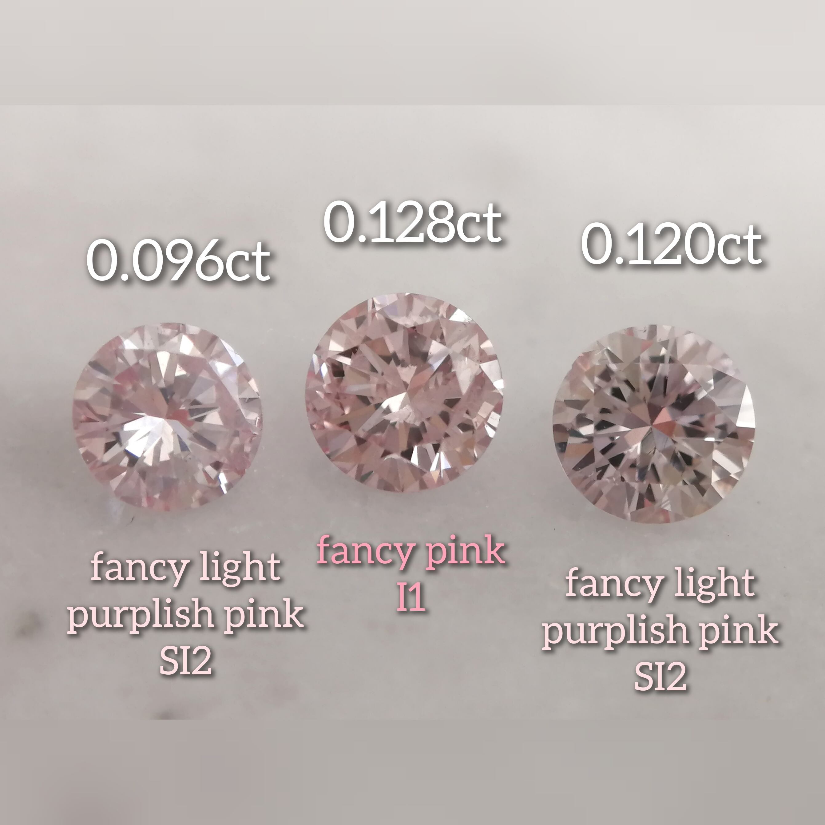 ピンクダイヤモンドルース 0.096ct fancy light purplish pink SI2(CGL) | fancy color plus