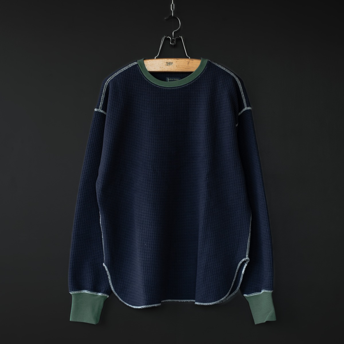 【modem design】 heavy waffle crew (navy) | dros dro