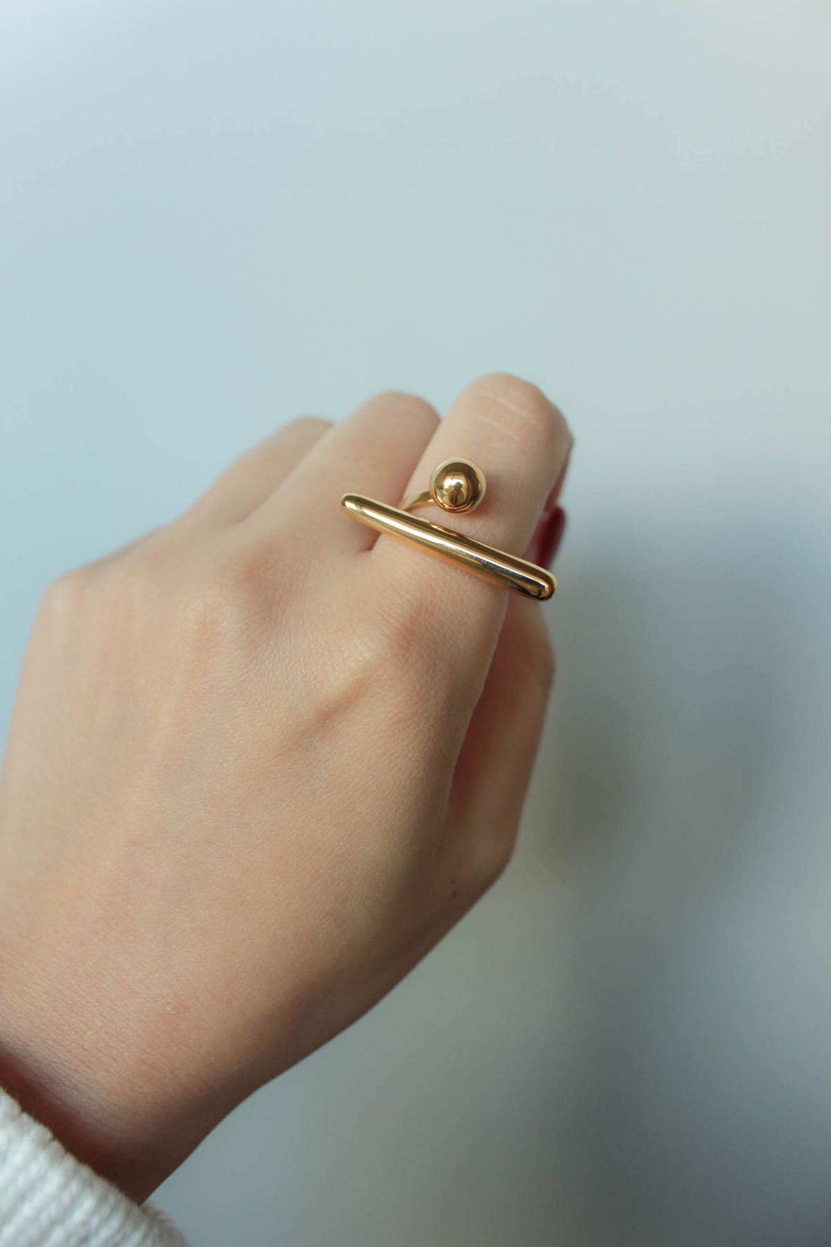 Open Ball Eclairs Ring | 金属アレルギー対応のアクセサリー ebine