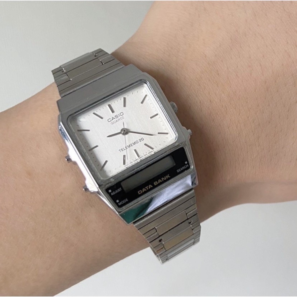 Vintage Casio data bank Alarm Chronograph 344 AB-100 telememo 20 watch ...