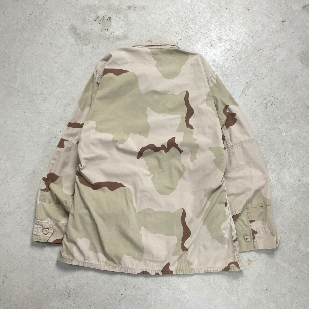 99年納品 米軍実品 デザートカモ 3C BDUジャケット MEDIUM-REGULAR メンズL-XL相当 古着 90s アメカジ ミリタリージャケット 迷彩柄 リップストップ ベージュ ...