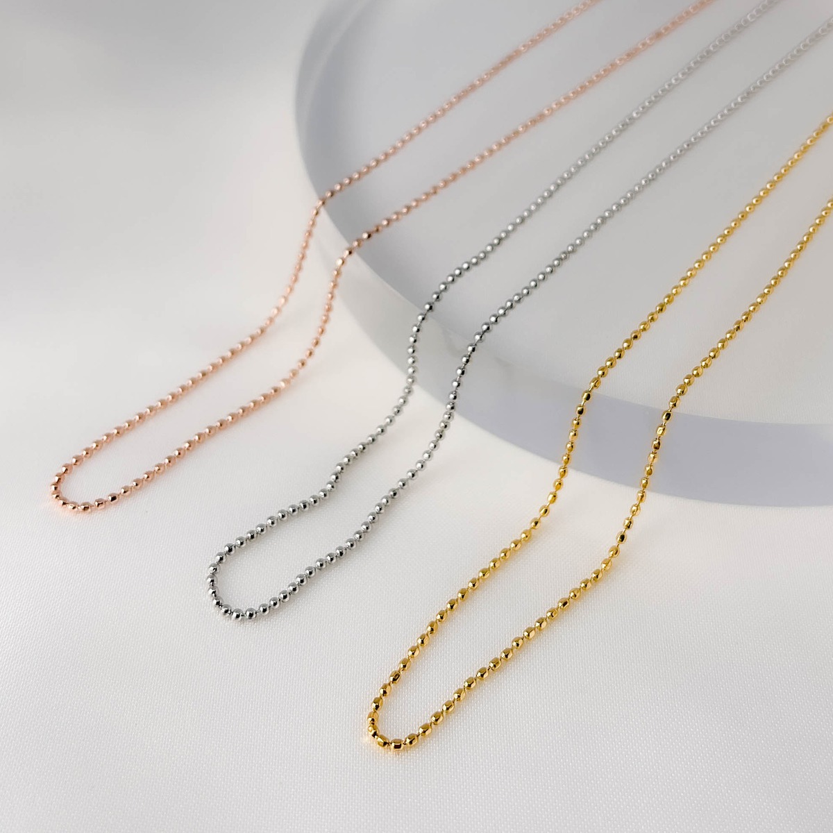 -3COLOR- small ball chain necklace | flor.piu.accessory