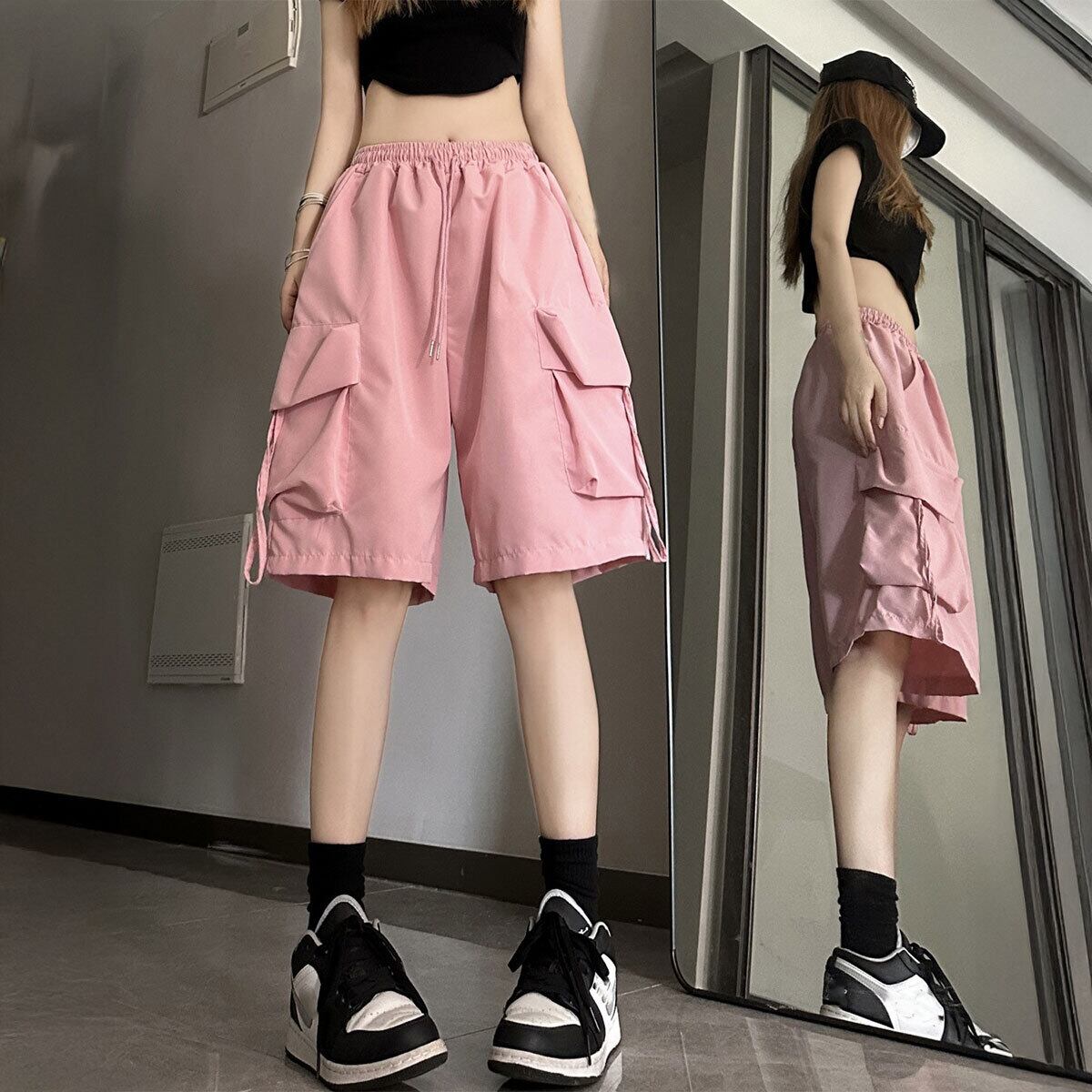 カーゴショートパンツ ハーフパンツ レディース 春夏 韓国 ストリート