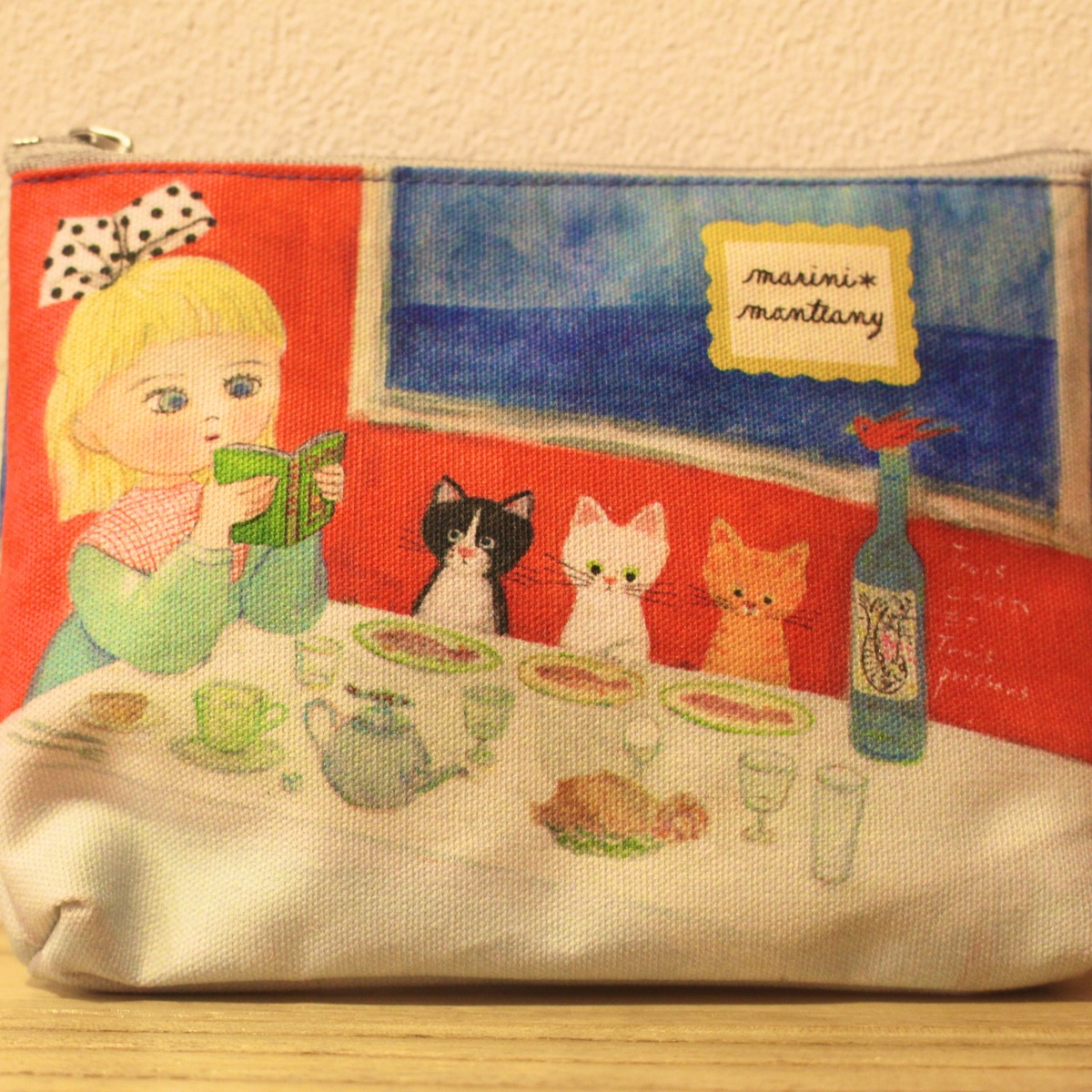 ミニキャンバスポーチ 3匹の猫 | comaco&variety