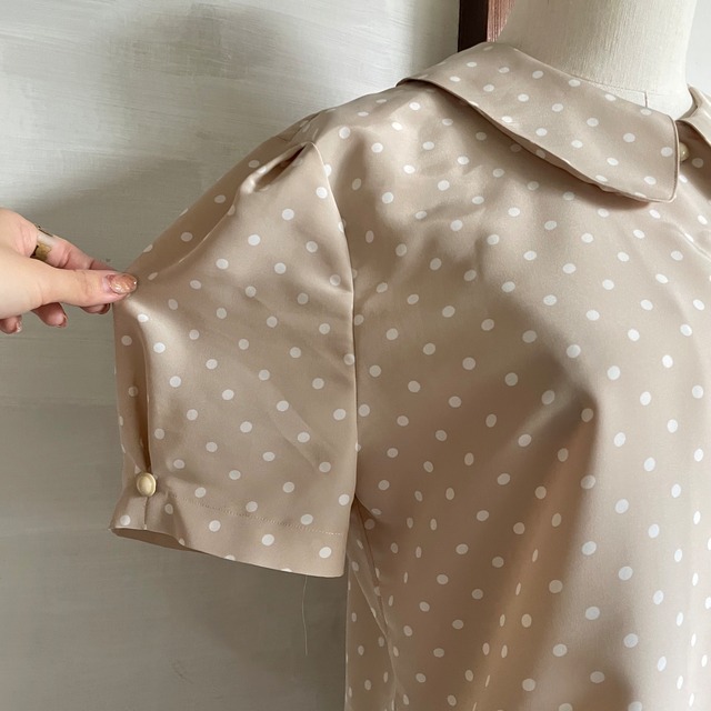 scalloped placket dot blouse 〈レトロ古着 スカラップ 前立て 水玉ブラウス 日本製〉 | RiLOU〈リル〉