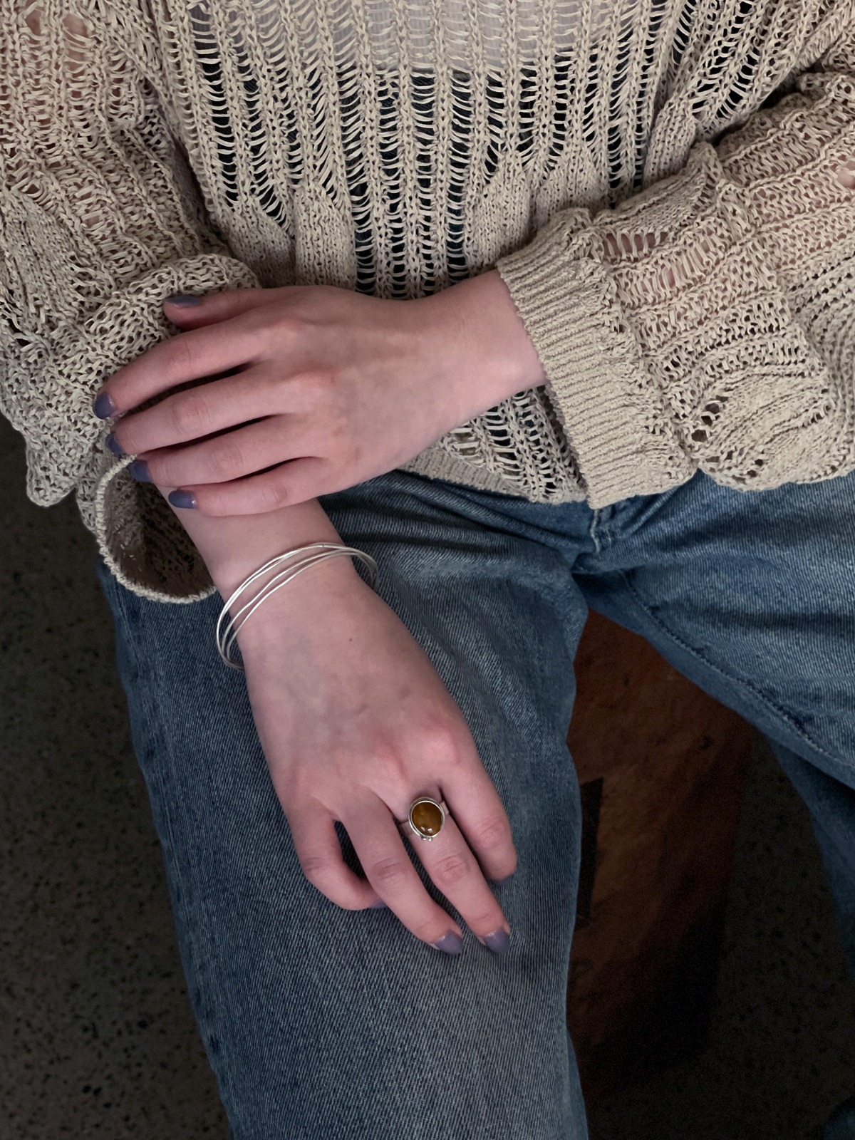 Sipsongpanna／Thai Silver amber ring | 333 & tay - Delivery Service