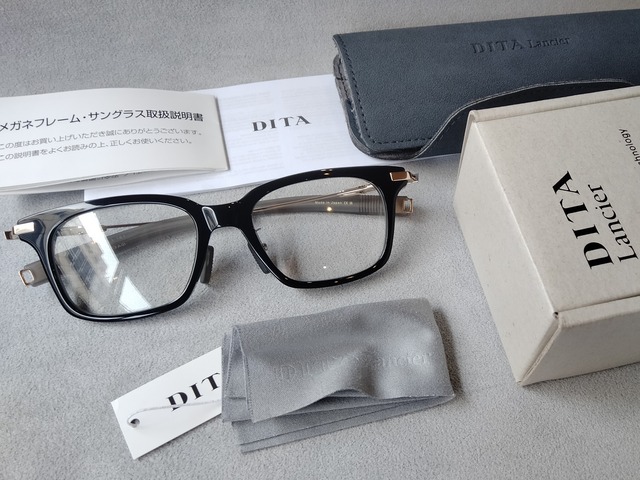 DITA Lancier (ディータ ランシアー) LSA-413-01 Black-White Gold // Clear Blue Light Filter【ノーズパッド別注仕様 ...