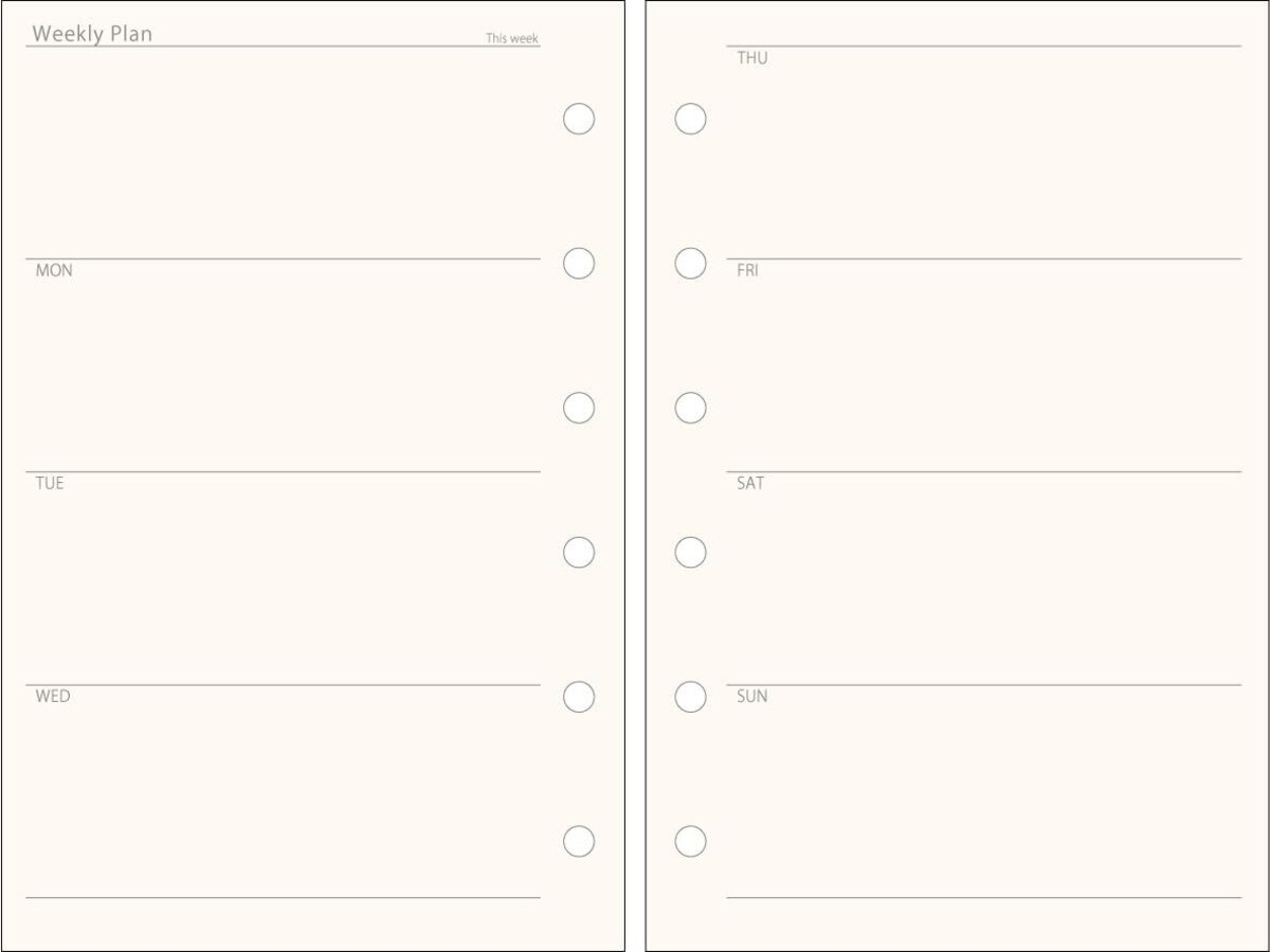 WBway 手帳リフィル ミニ6穴 サイズ 週間 ウィークリー スケジュール 6穴 「今すぐ始められる」 日付なしタイプ ポケットサイズ システム手帳 リフィル 大容量90週分 2025 ...