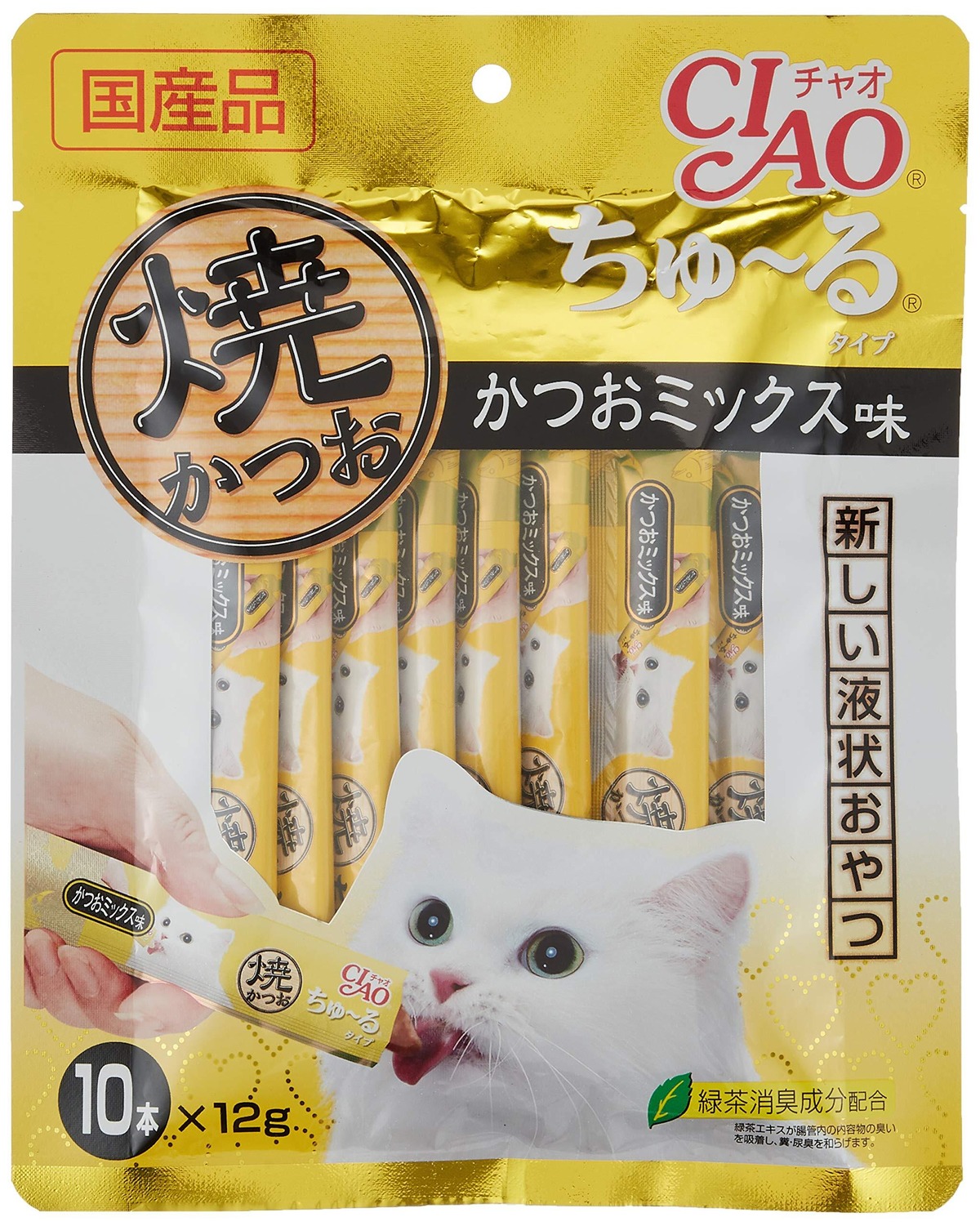 【人気商品】チャオ (CIAO) 焼かつおちゅ~る かつおミックス味 10本 4 | Lumisfera