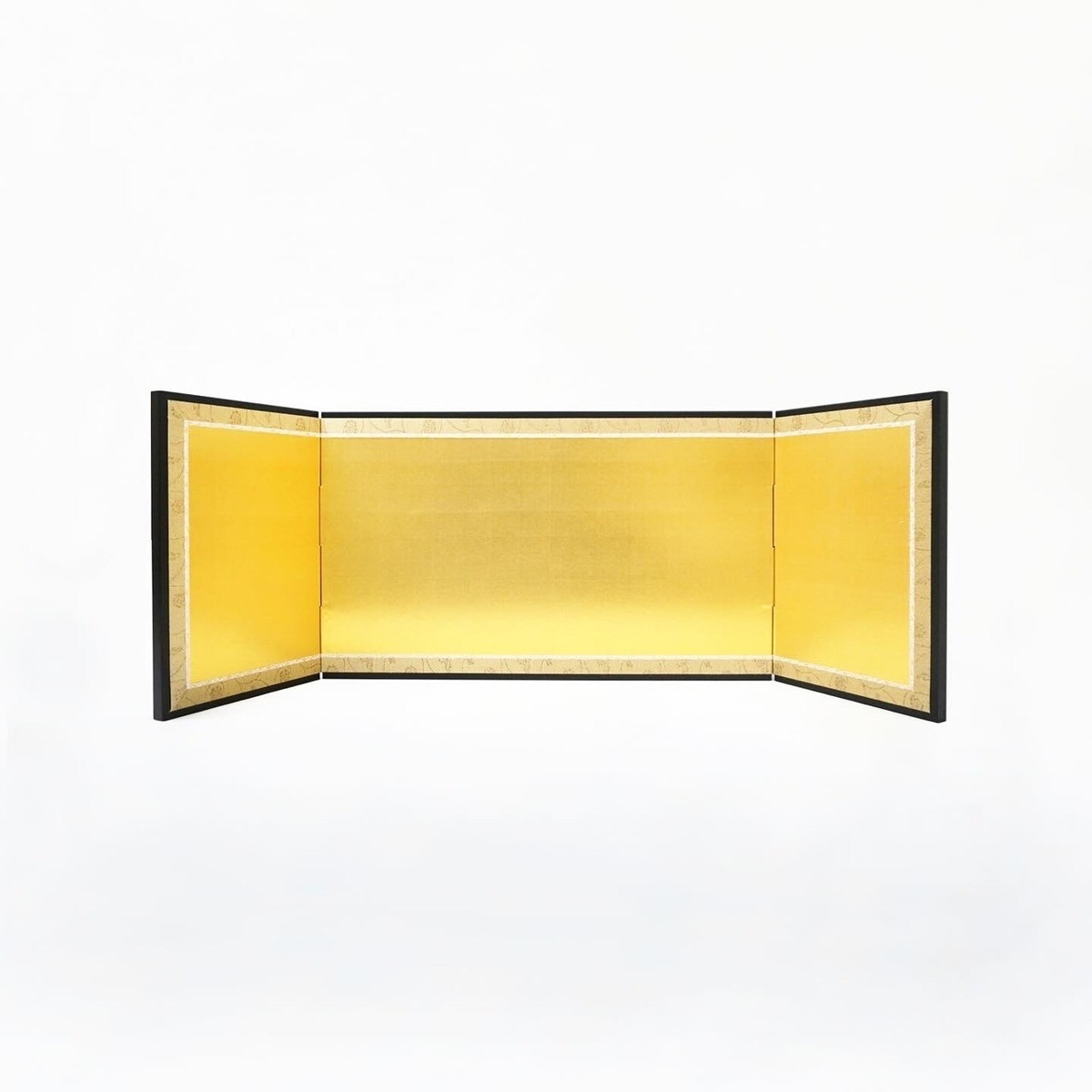 No.21 】3曲 金屏風 裏箔 27 cm | Kataoka Byoubu