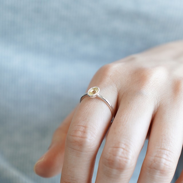 Scapolite RING / SV925 / スキャポライトのミルリング ≪送料無料≫ 天然石 イエロー | kumpelbyp