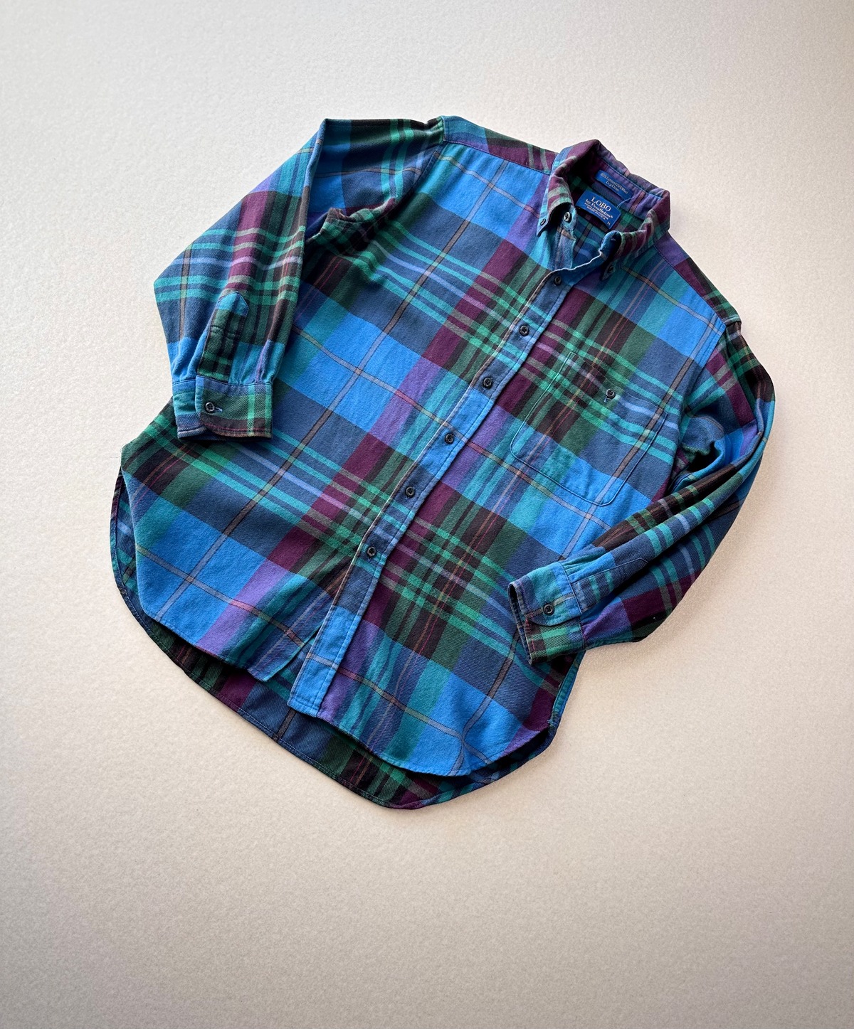 80s90s USA製 “ LOBO by PENDLETON ” COTTON/WOOL B/D PLAID SHIRT OLD ...