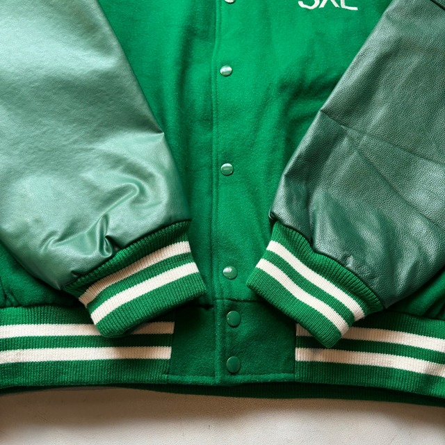 Dilly letter jackets “3XL” レタージャケット スタジャン サンプル品 メルトンレザー | bdotstuff2021