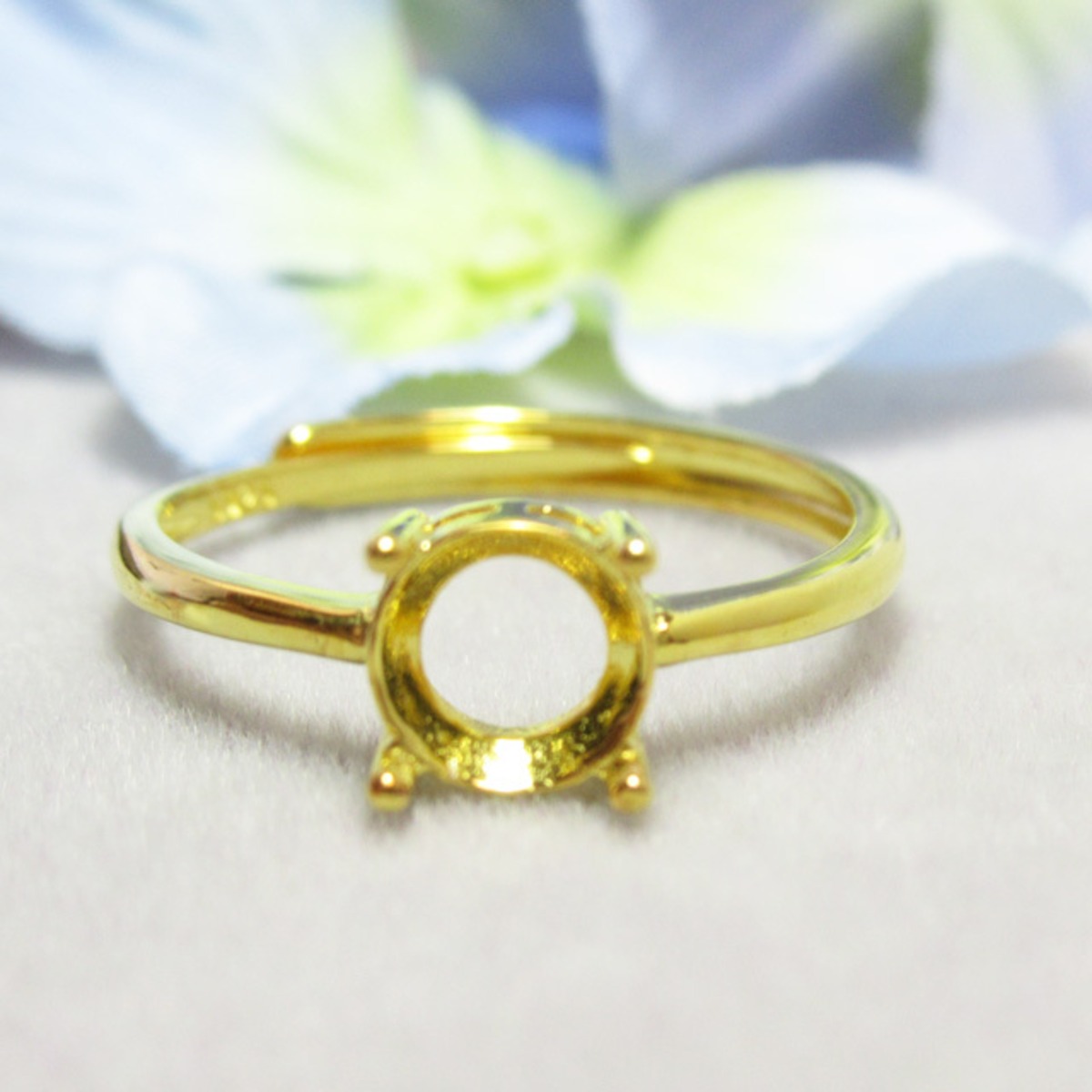 6㎜ シンプル 4爪 リング台 S925 YG | rue Sepia